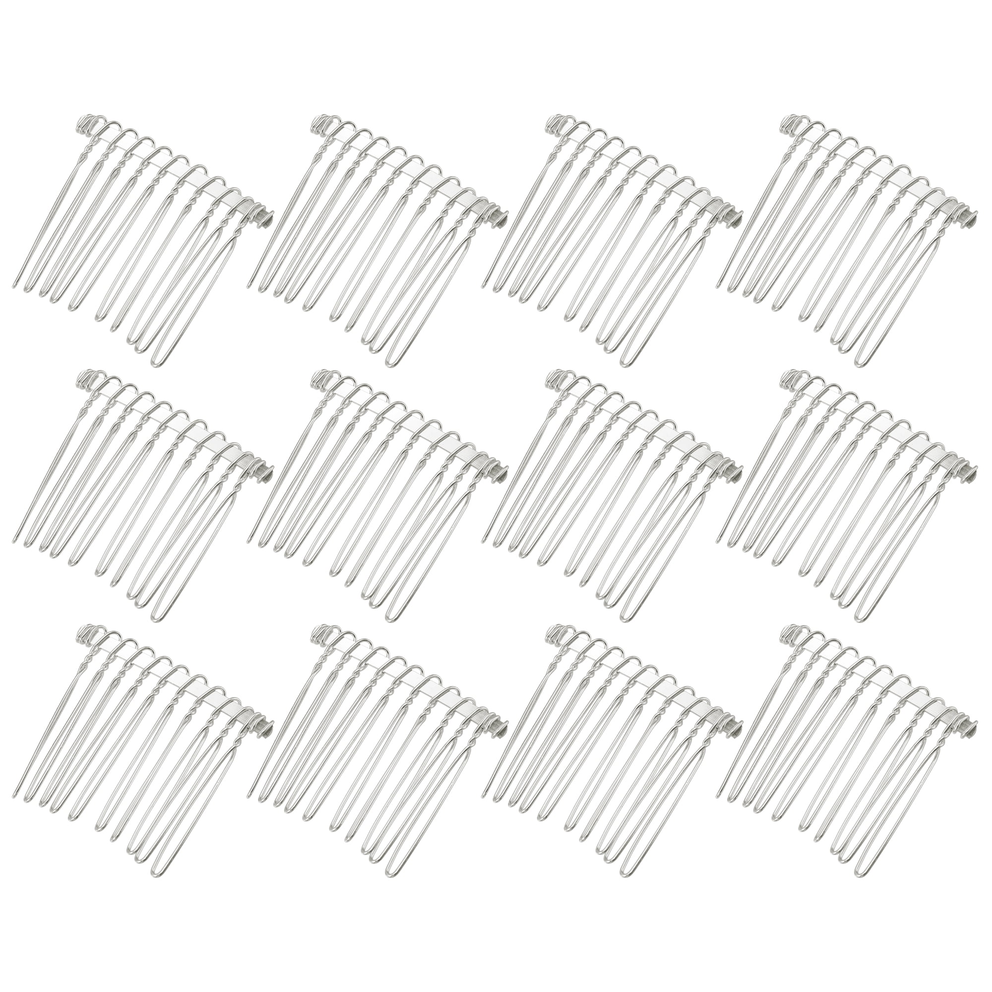 Unique Bargains 12 Pcs No Slip Hair Side Combs Accessories Metal 1.6 ...