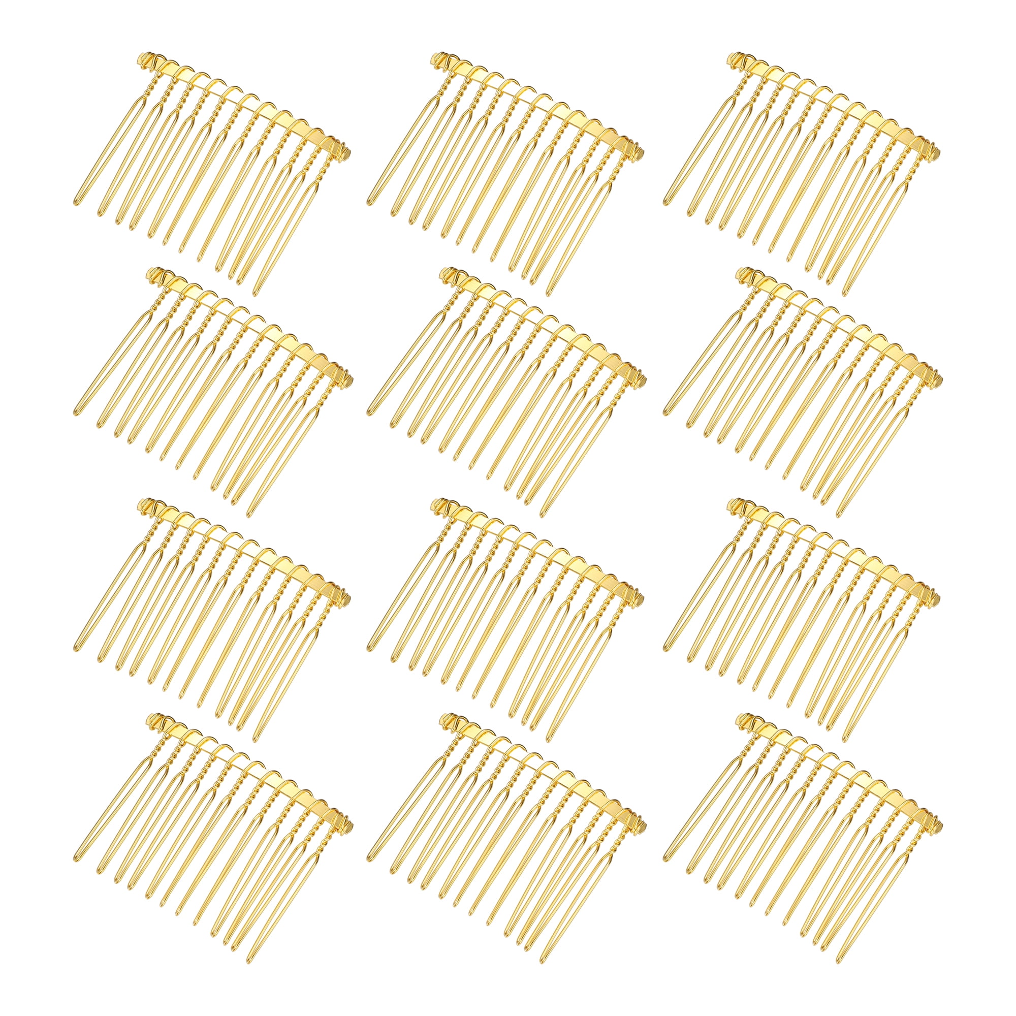 Unique Bargains 12 Pcs No Slip Hair Side Combs Accessories Metal 2 ...