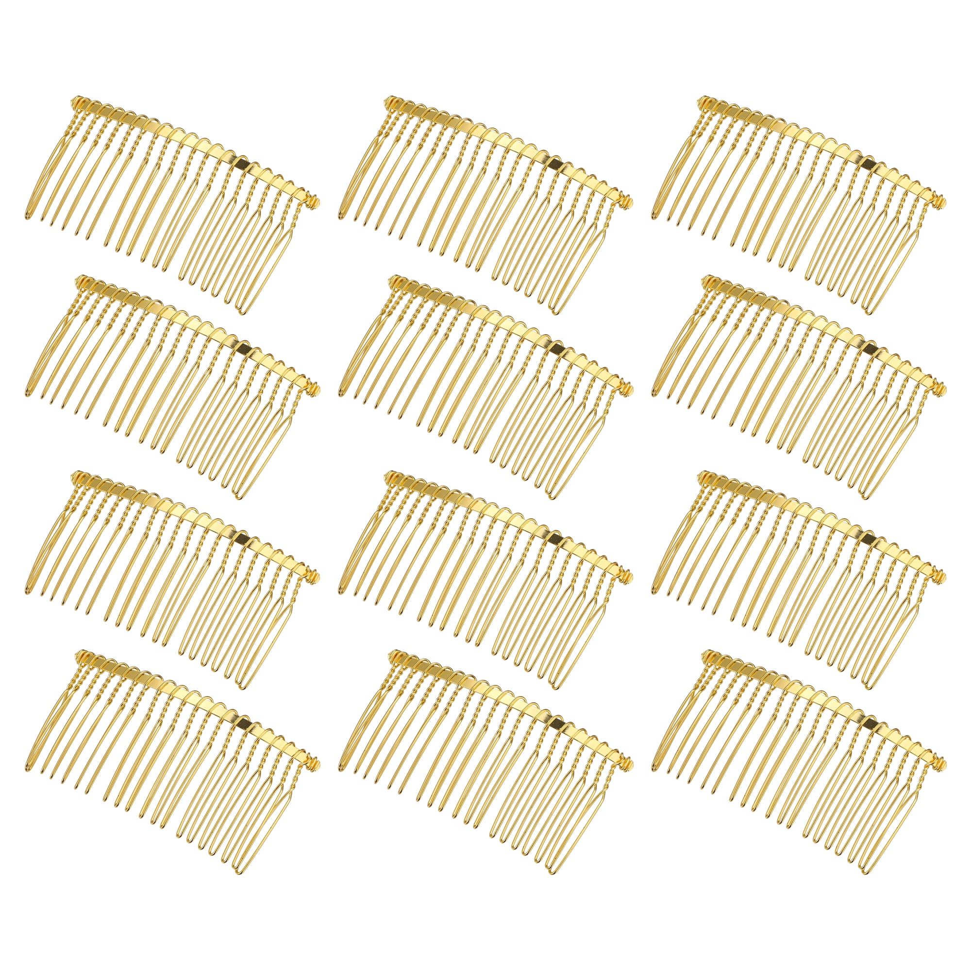 Unique Bargains 12 Pcs No Slip Hair Side Combs Accessories Metal 3 ...