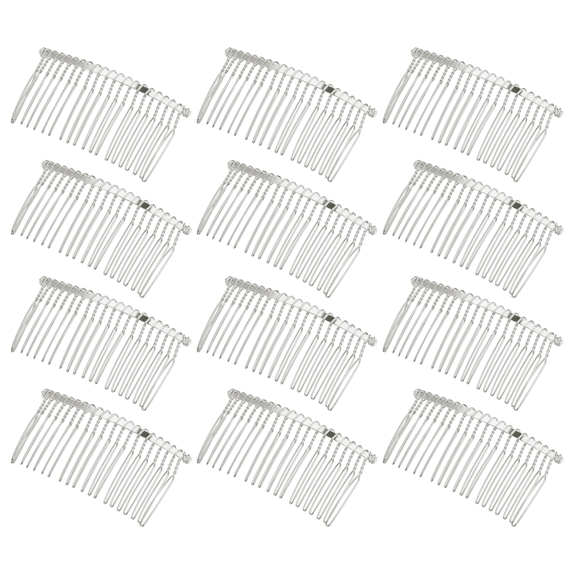 Unique Bargains 12 Pcs No Slip Hair Side Combs Accessories Metal 3 ...
