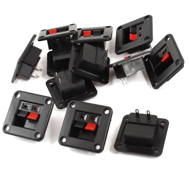 Unique Bargains 12 Pcs One Row Black Red 2 Positions Spring Push Button ...