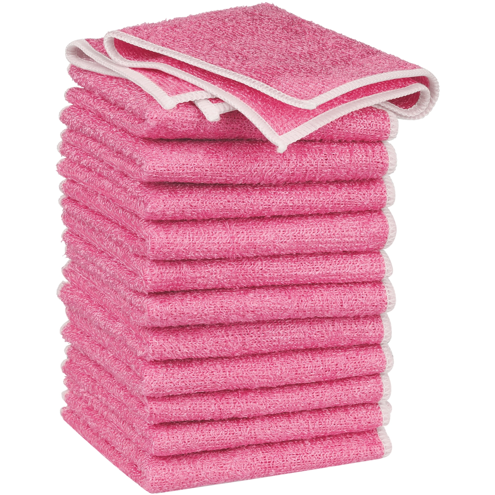 Microfiber Kitchen Towel 12 Pcs Pink 7x9 - Rayon Bamboo - Walmart.com