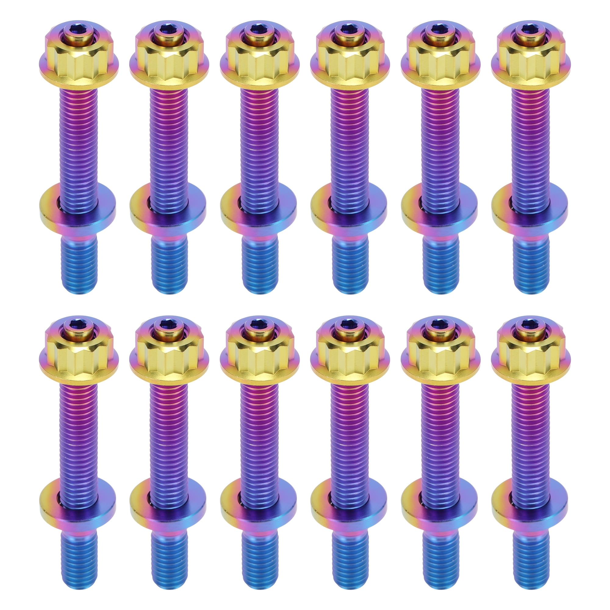 Unique Bargains 12 Set Titanium Alloy Exhaust Manifold Bolt M8x65mm ...
