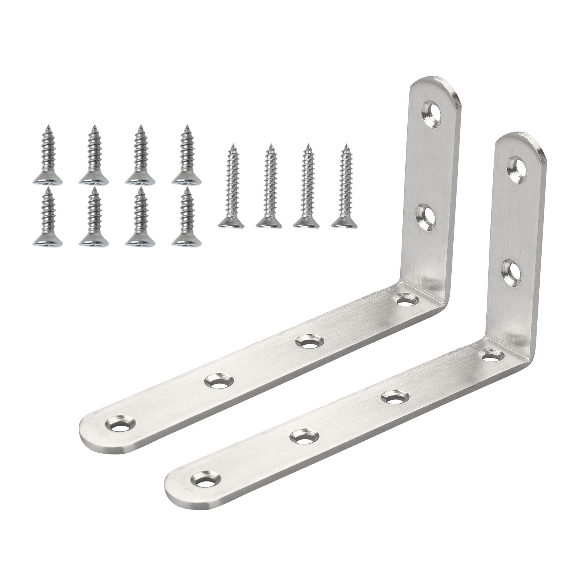 Unique Bargains 125 x 75mm Angle Bracket Stainless Steel L Shaped Angle ...