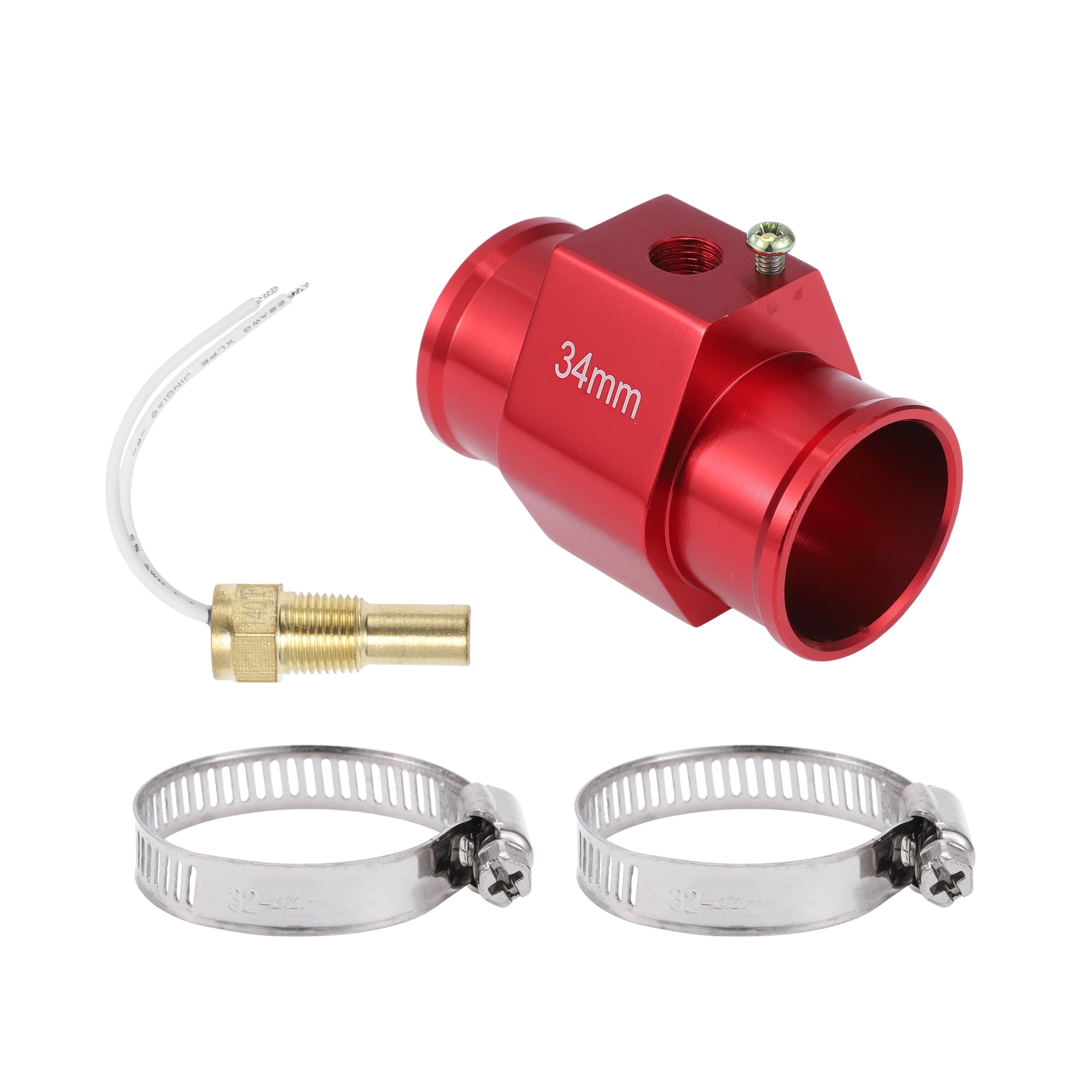 Unique Bargains 12V/24V Universal Water Temp Sensor Kit, 1/8"NPT 1.34" Red Adapter 190'F On ...