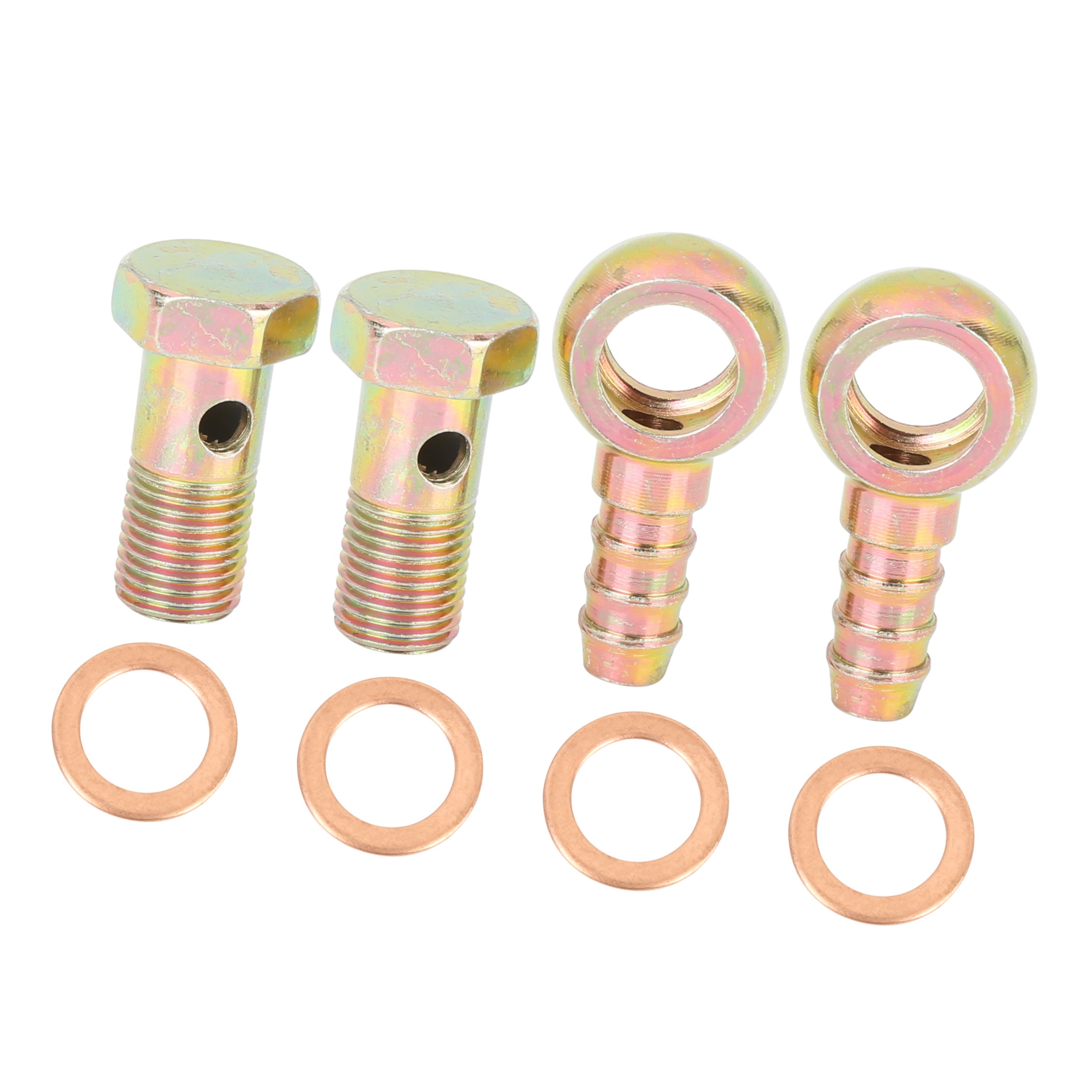 Unique Bargains 12mm Banjo Hose Barb Bolt Fittings for Brake System 2 Sets - Walmart.com