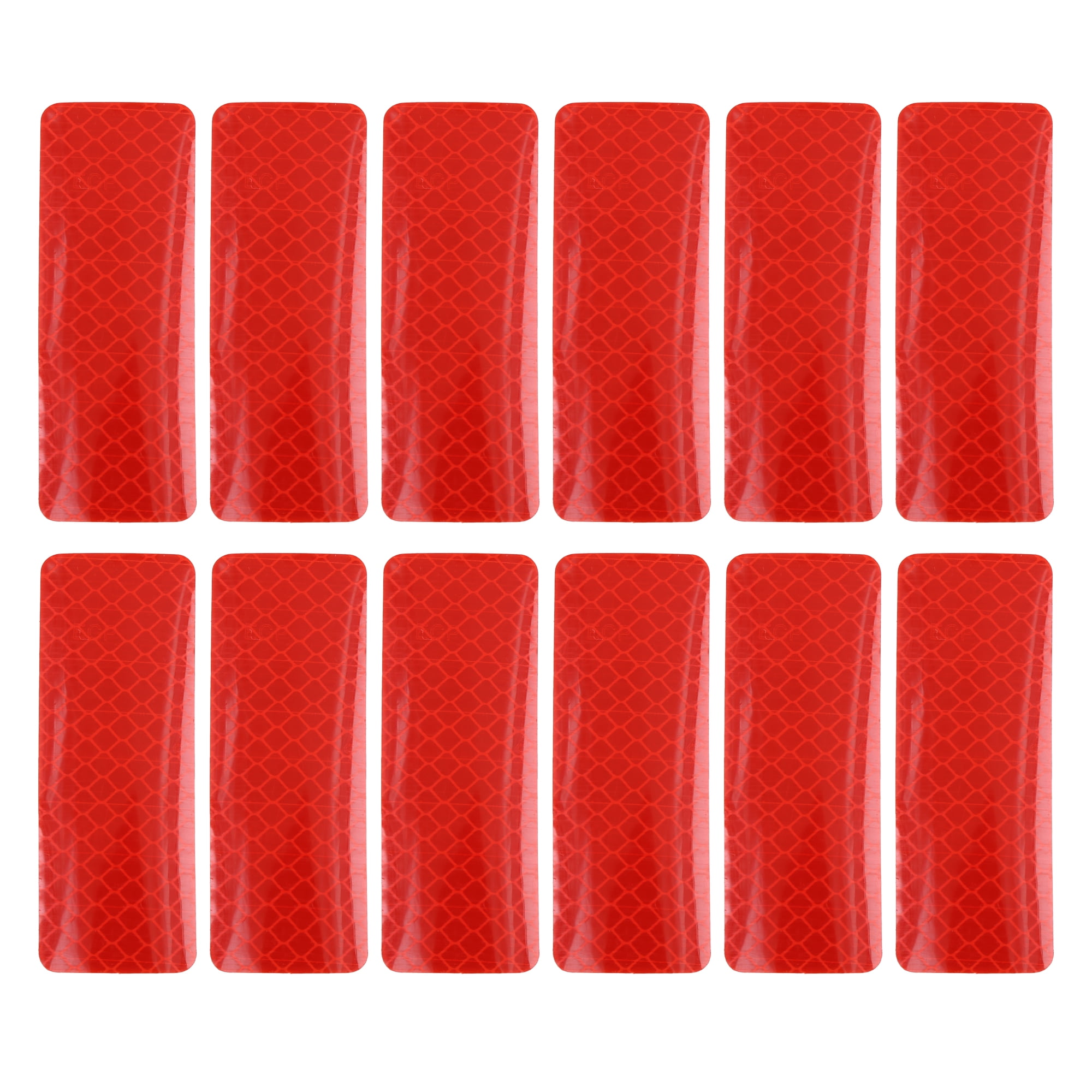 Unique Bargains 12pcs Red Rear Bumper Reflector Reflective Stickers ...