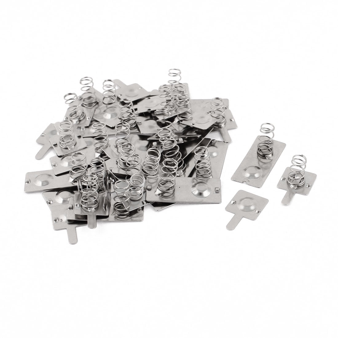 Unique Bargains 14 Sets Metal 2 x AA Batteries Positive Negative Spring ...