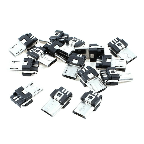 Unique Bargains 15 Pieces Micro USB 5-Pin Type B Male Connector Solder ...