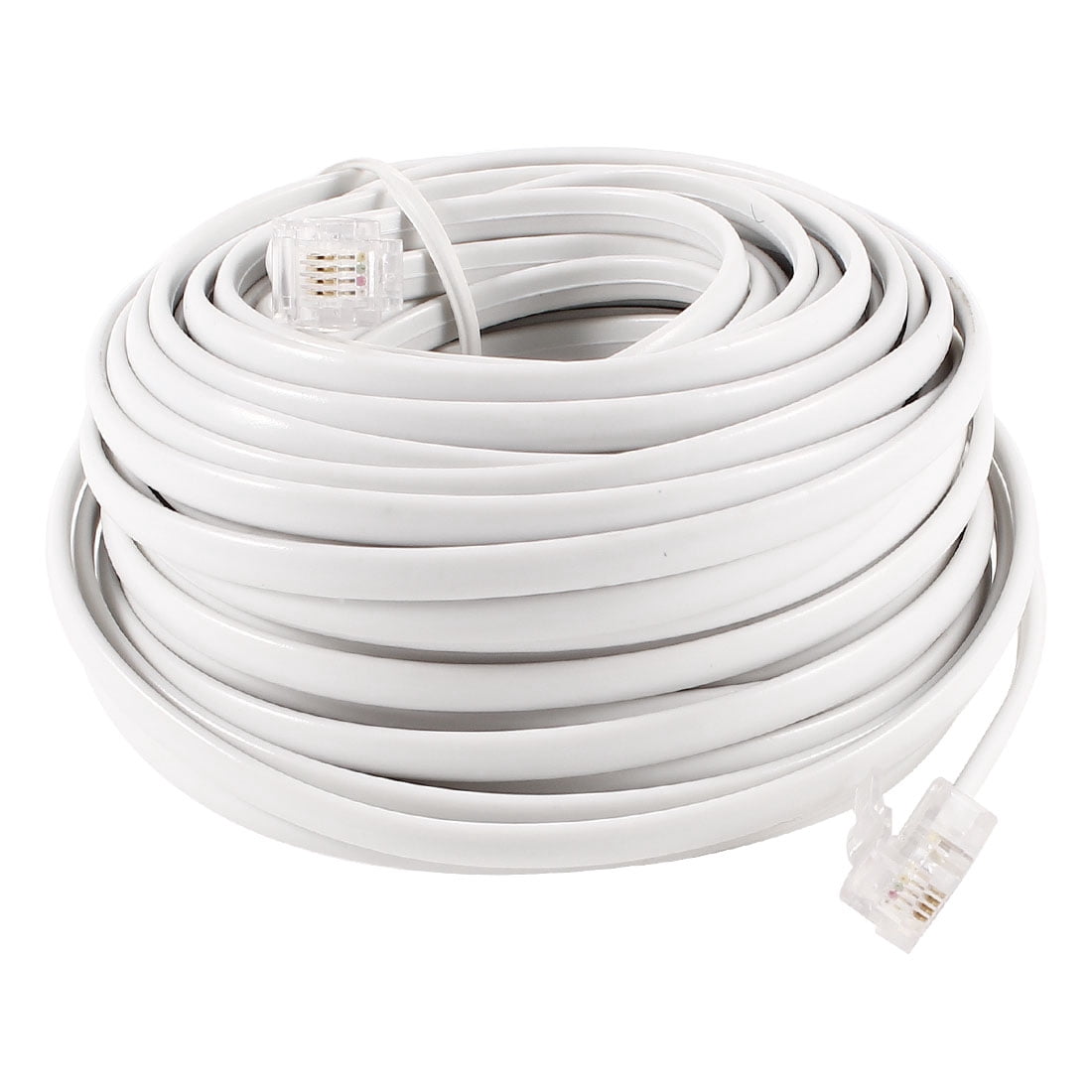 Unique Bargains 15M 49ft RJ11 6P4C Modular Telephone Phone Cables Wire ...
