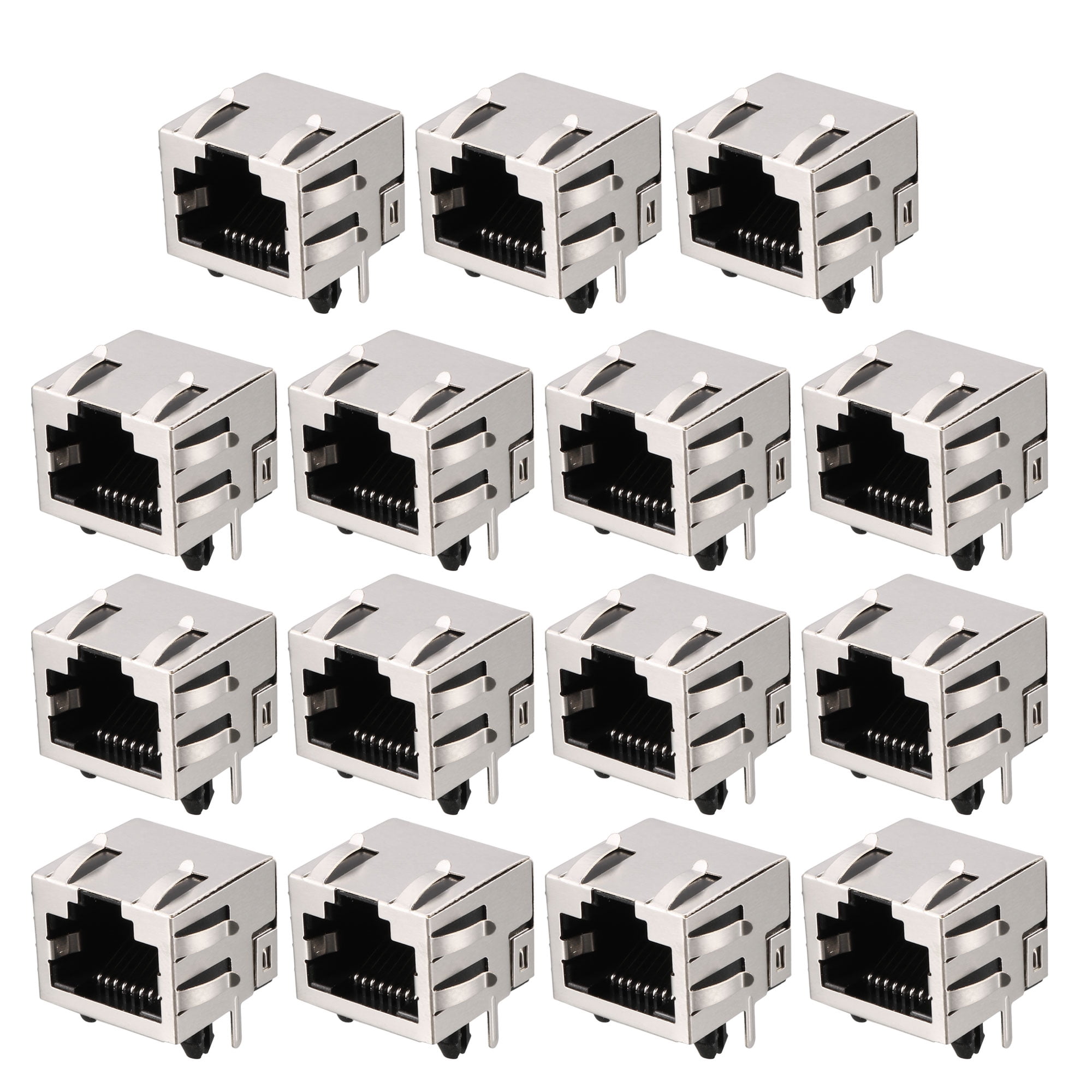 Unique Bargains 15Pcs 8 Positions RJ45 8P8C Modular Network PCB Jacks Sockets 18mm Long ...