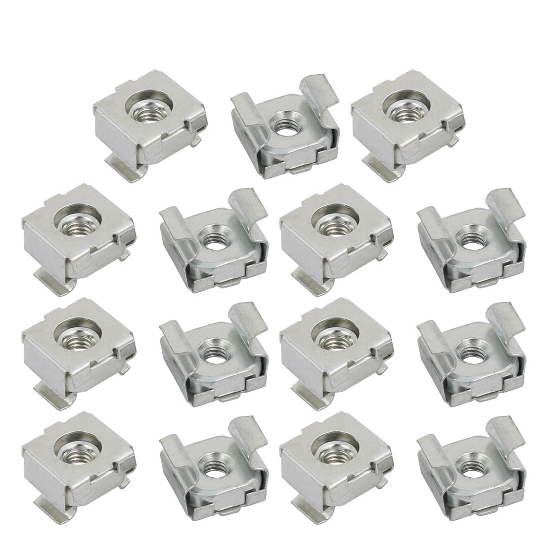 Unique Bargains 15Pcs M4 Carbon Steel Zinc Plated Cage Nut Silver Tone ...