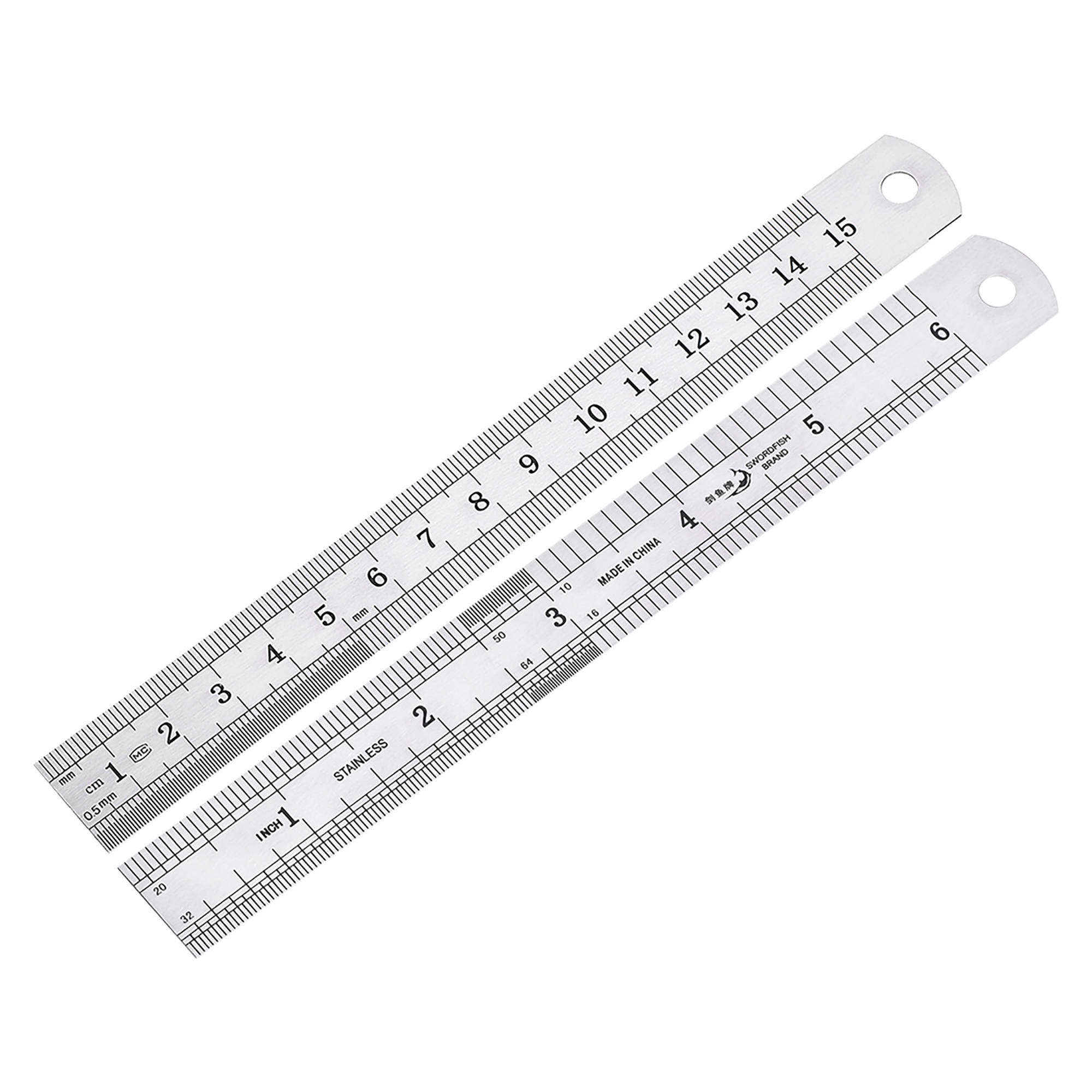 Unique Bargains 15cm 6 Inch Metric Stainless Steel Measuring Tools with ...