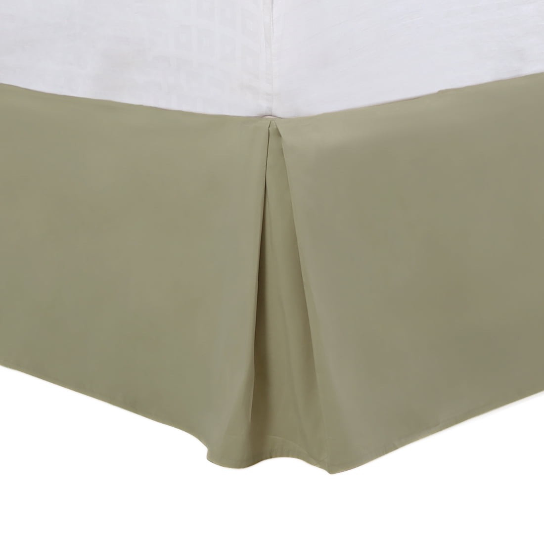 Unique Bargains 16" Drop Pleated Brushed Bed Skirt Queen Khaki ...