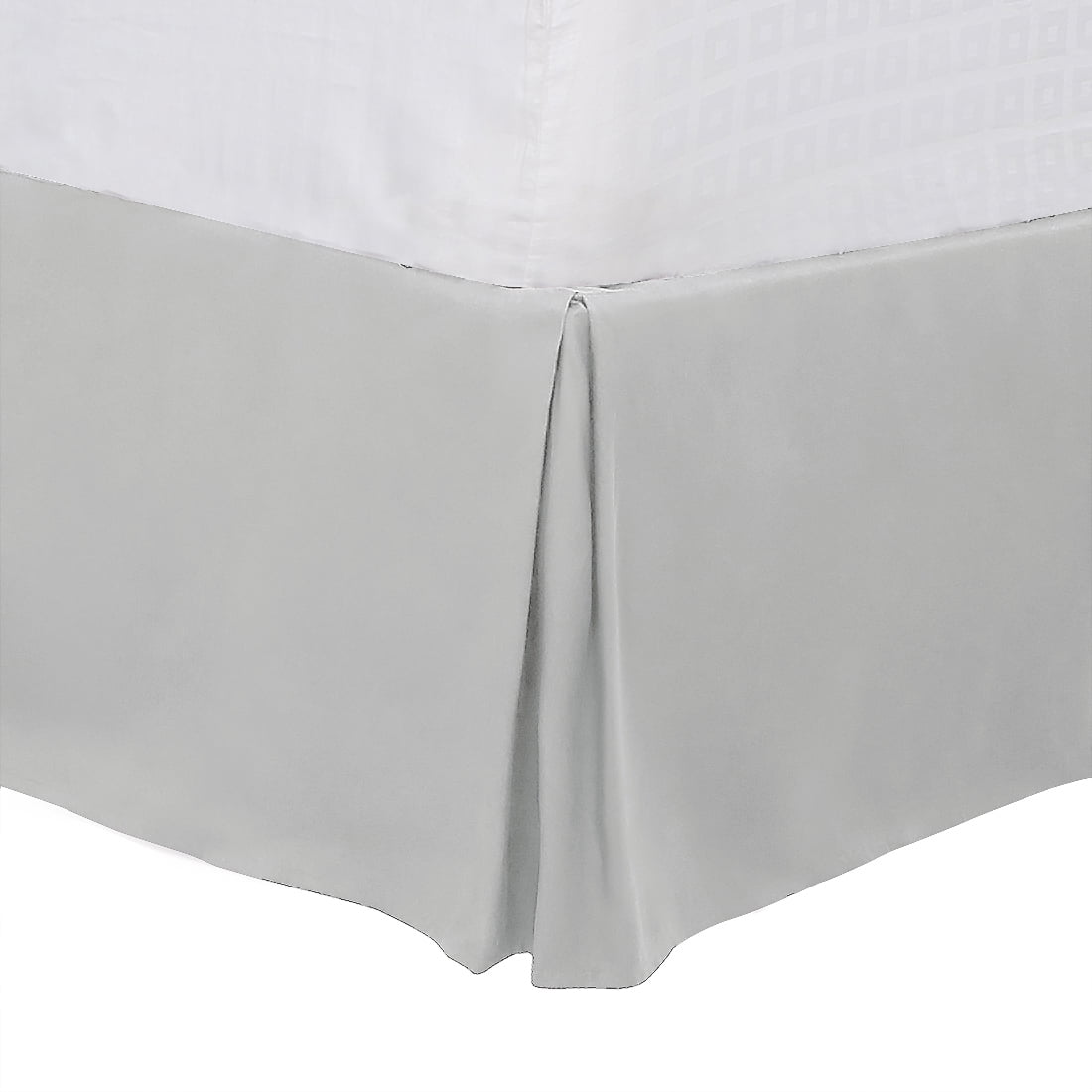 Unique Bargains 16 Inch Drop Pleated Bed Skirt Queen Light Gray Wrinkle ...