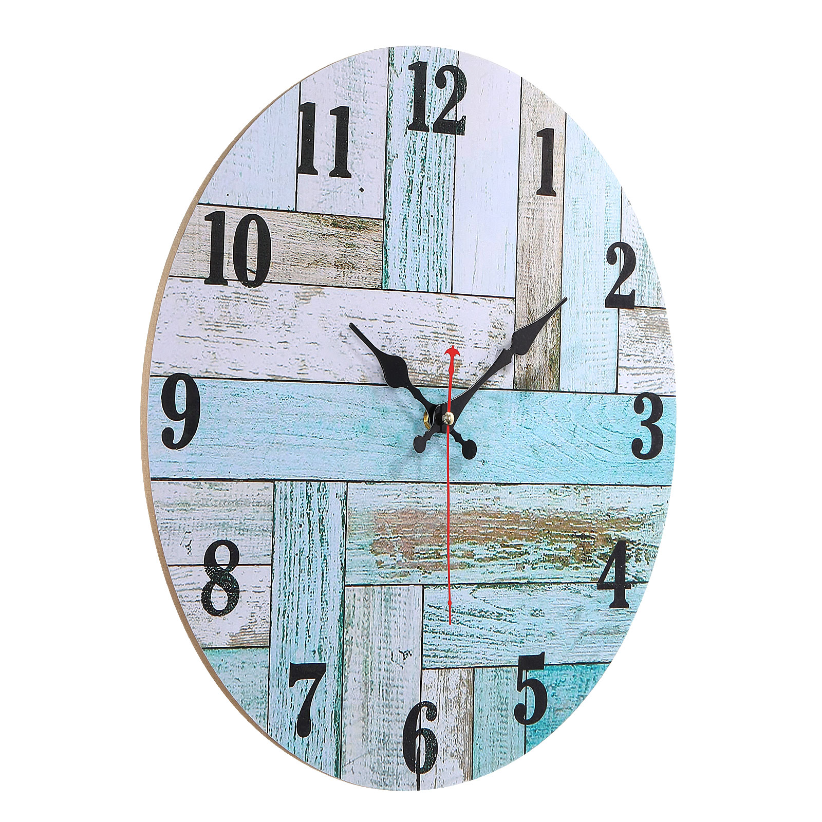 Unique Bargains 16 Inch Wooden Wall Clock, Quartz Battery Operated ...