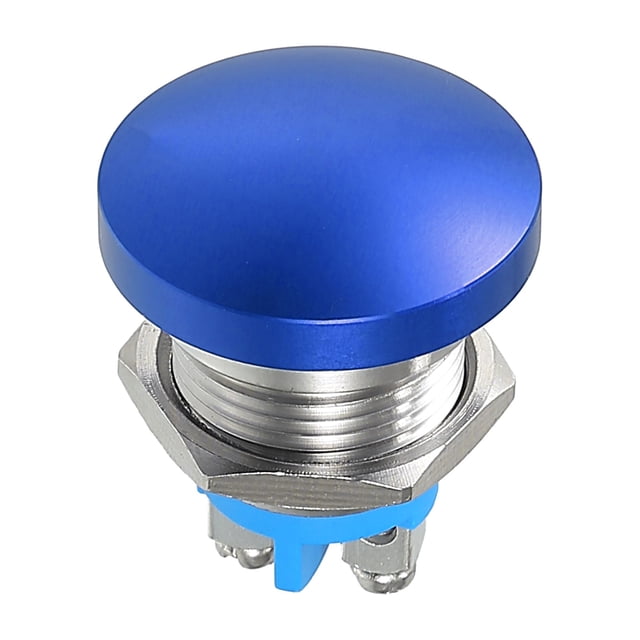 Unique Bargains 16 mm Momentary Push Button Switch Metal Mushroom Head ...