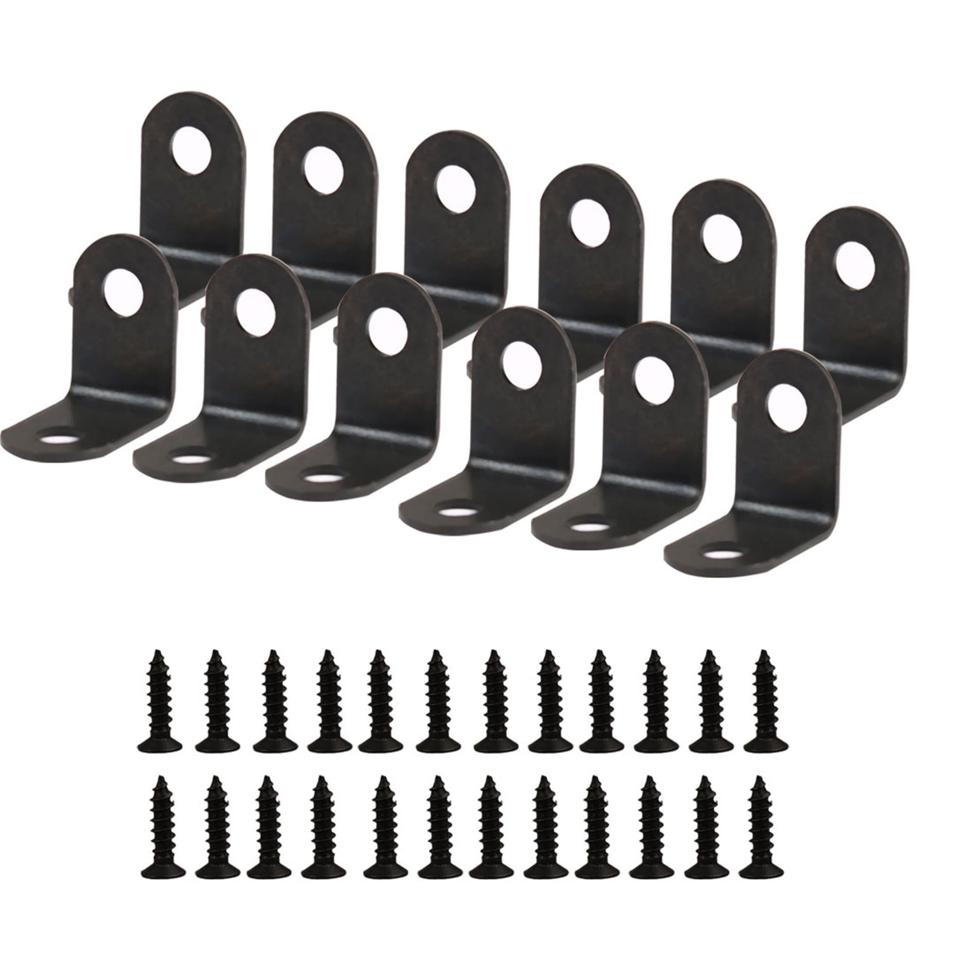 Unique Bargains 16 X 16mm Angle Bracket Metal Black L Shaped Angle