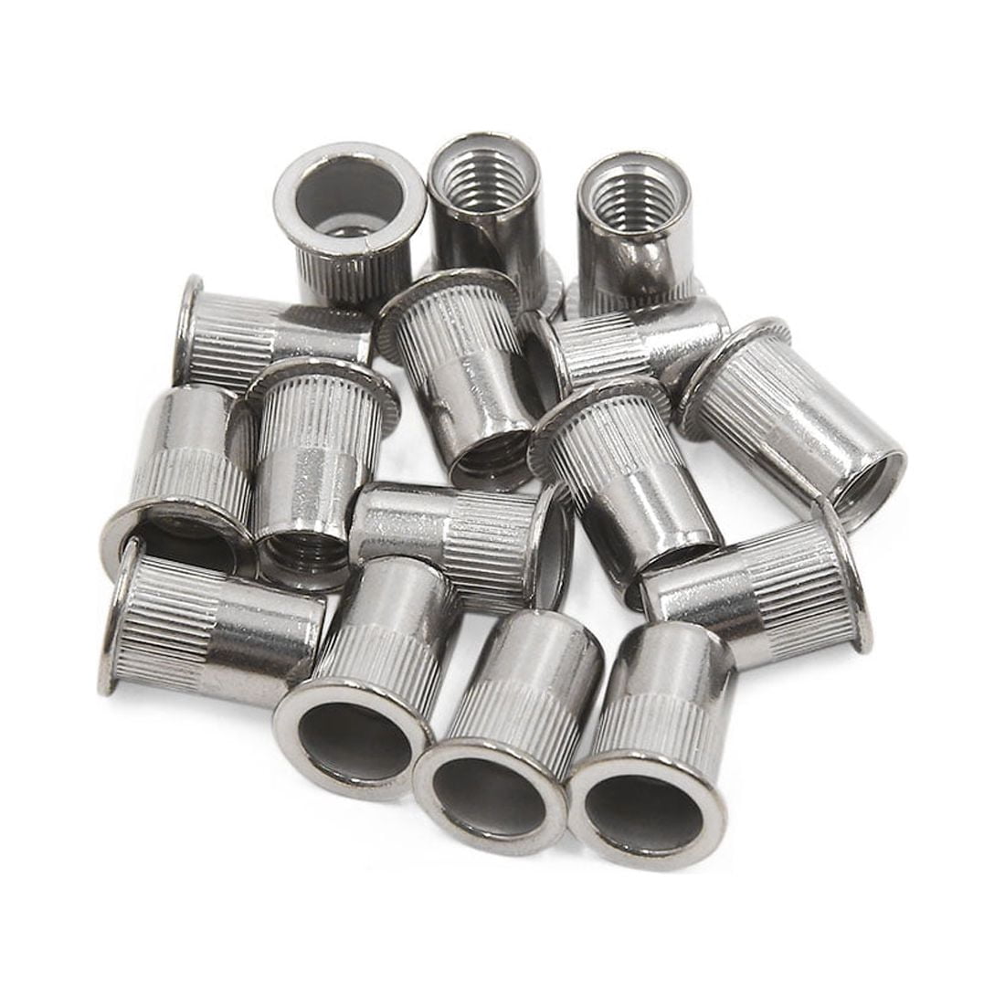 Unique Bargains 16Pcs M10 304 Stainless Steel Flat Head Rivet Nut ...