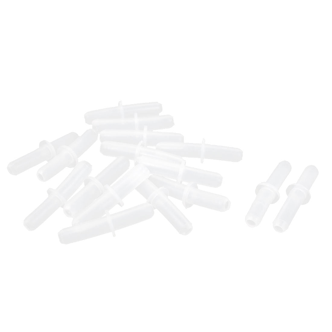 Unique Bargains 16pcs Clear White Plastic Air Tube Connector Adapter ...