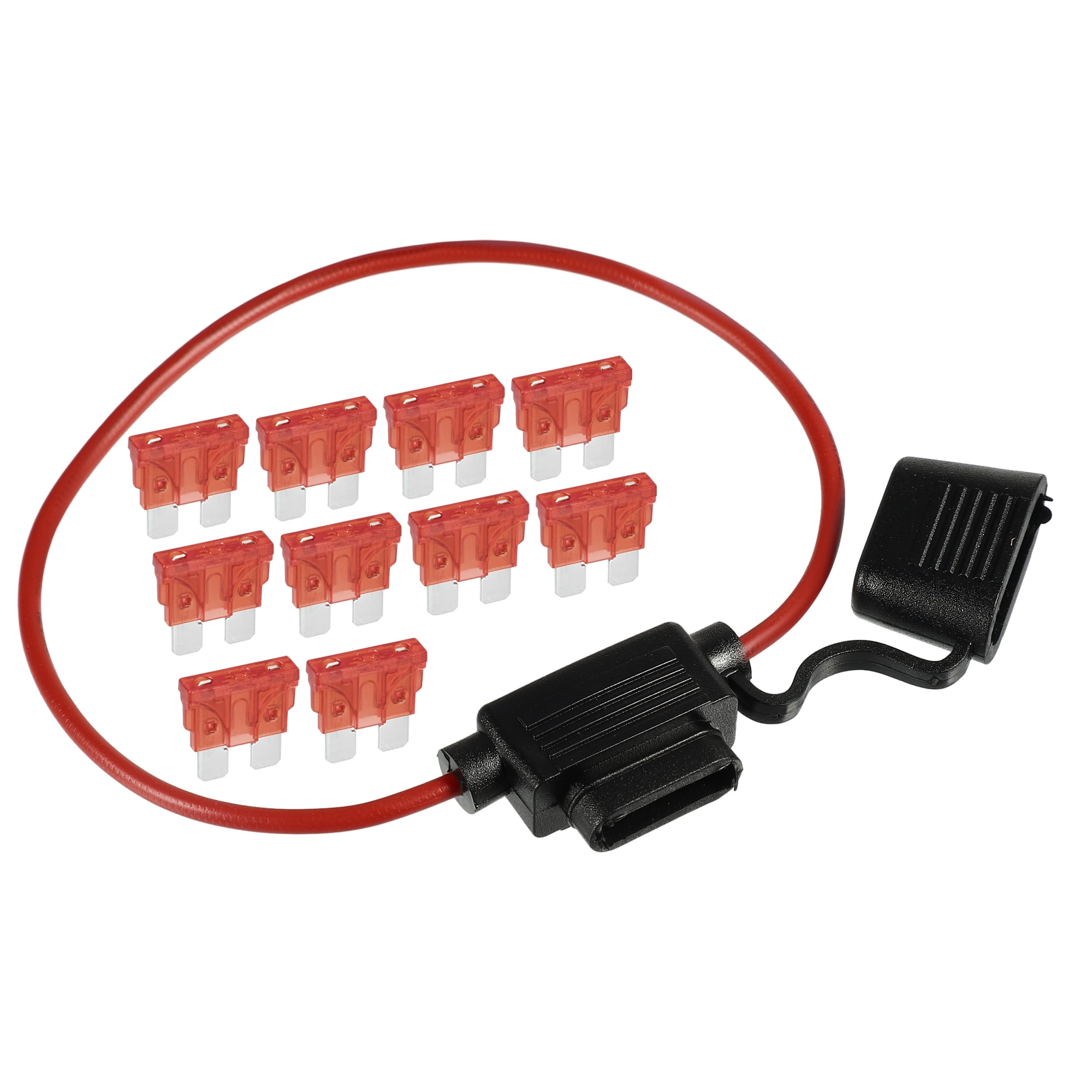 Unique Bargains 1Set 10A Standard Blade Style Fuse 16 AWG Fuse Holder ...