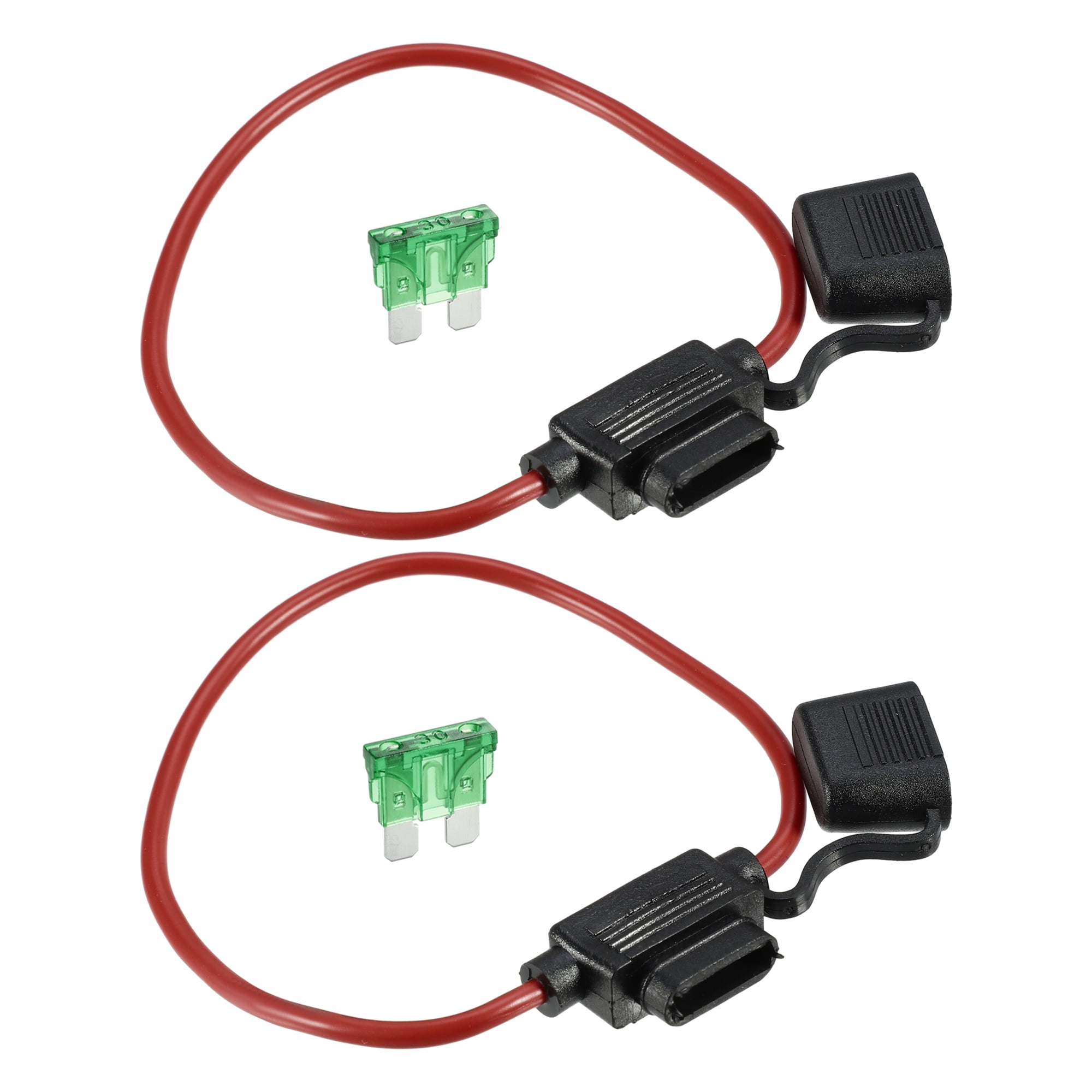 Unique Bargains 1Set 30A Standard Blade Style Fuse 12 AWG Fuse Holder ...