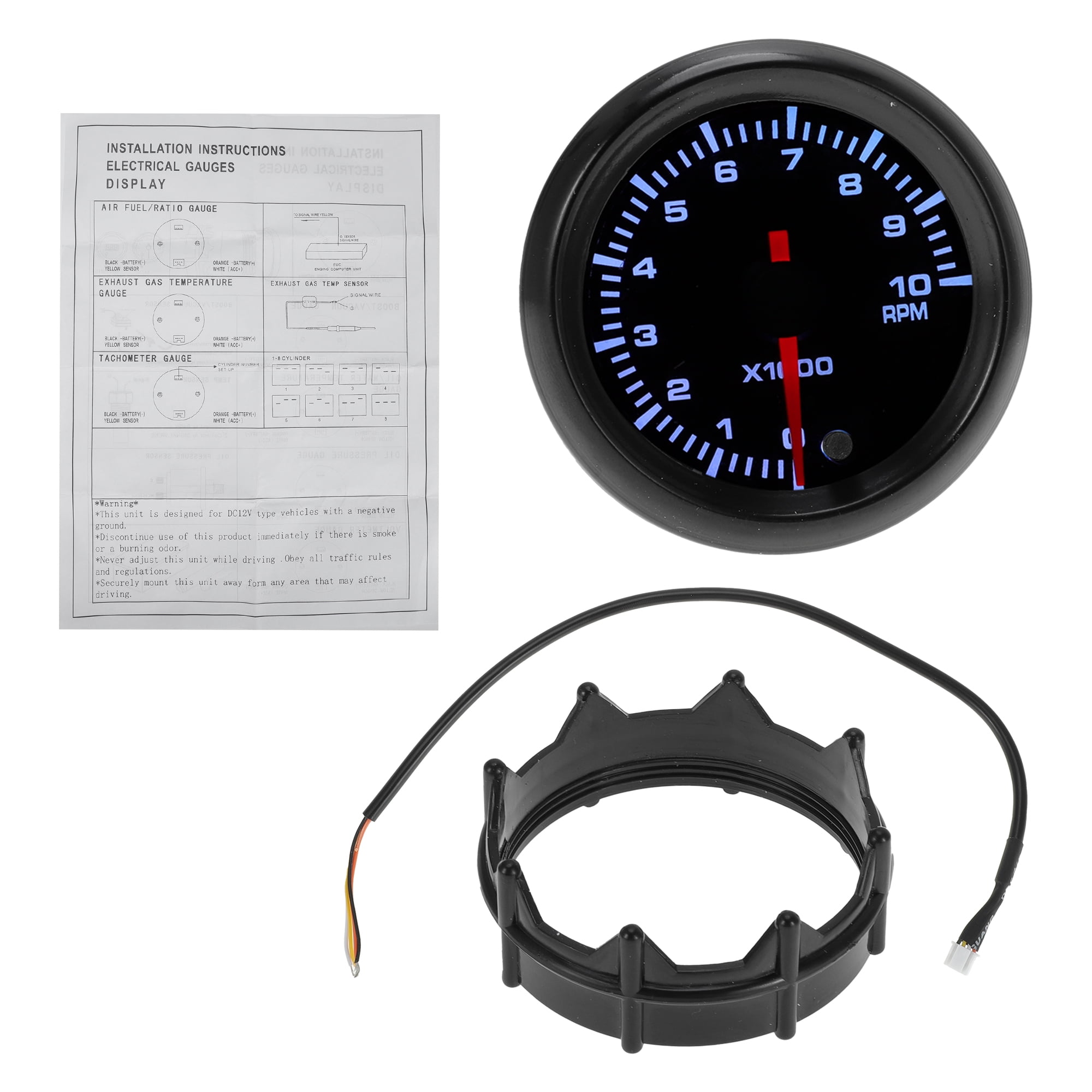Unique Bargains 2" 52mm Tachometer Gauge Colorful Digital & Pointer RPM ...