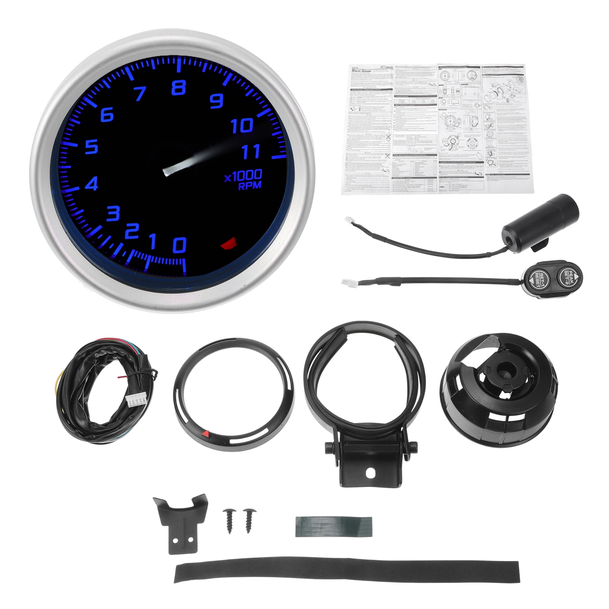 Unique Bargains 2" 52mm Tachometer Gauge Colorful Pointer RPM ...