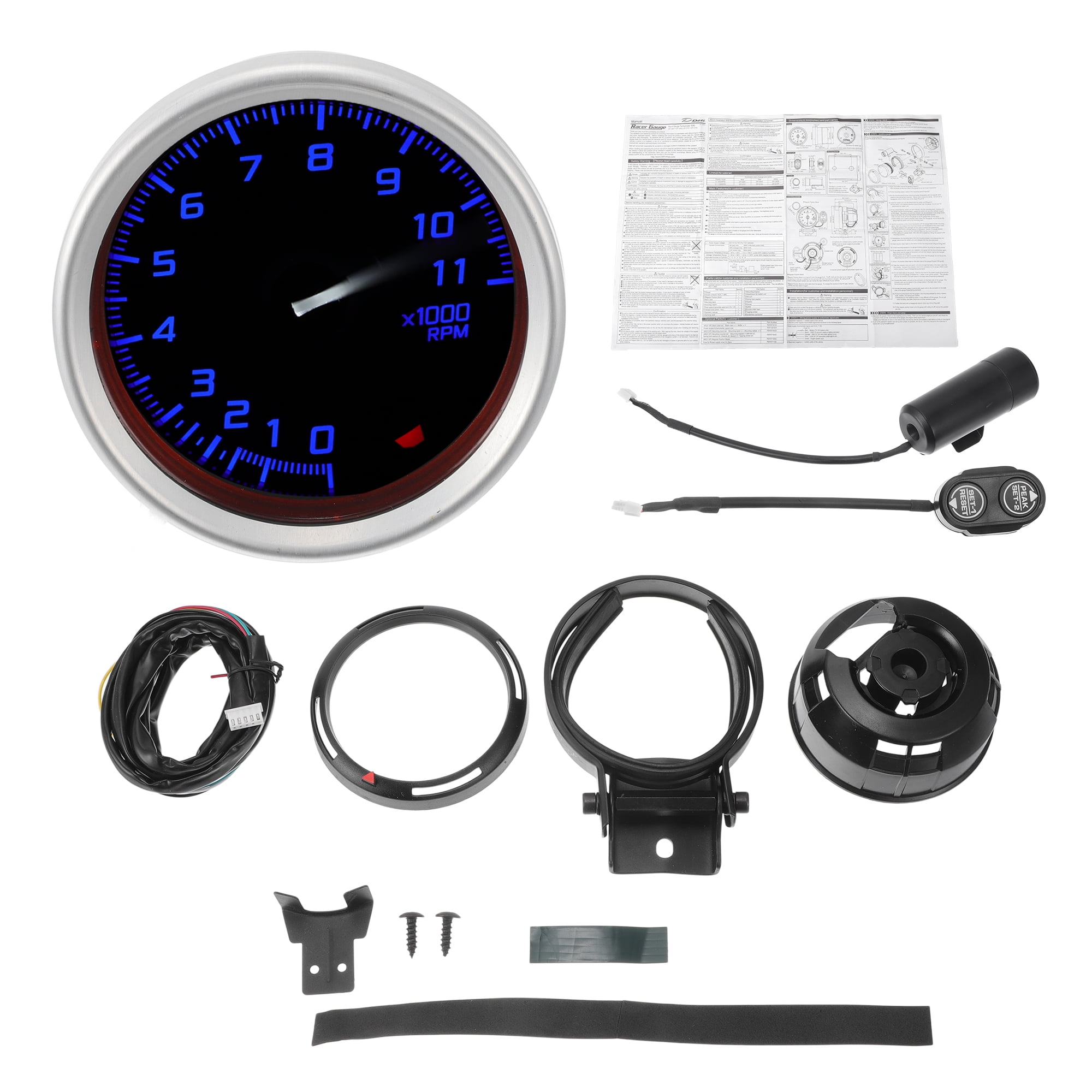 Unique Bargains 2" 52mm Tachometer Gauge Colorful Pointer RPM ...