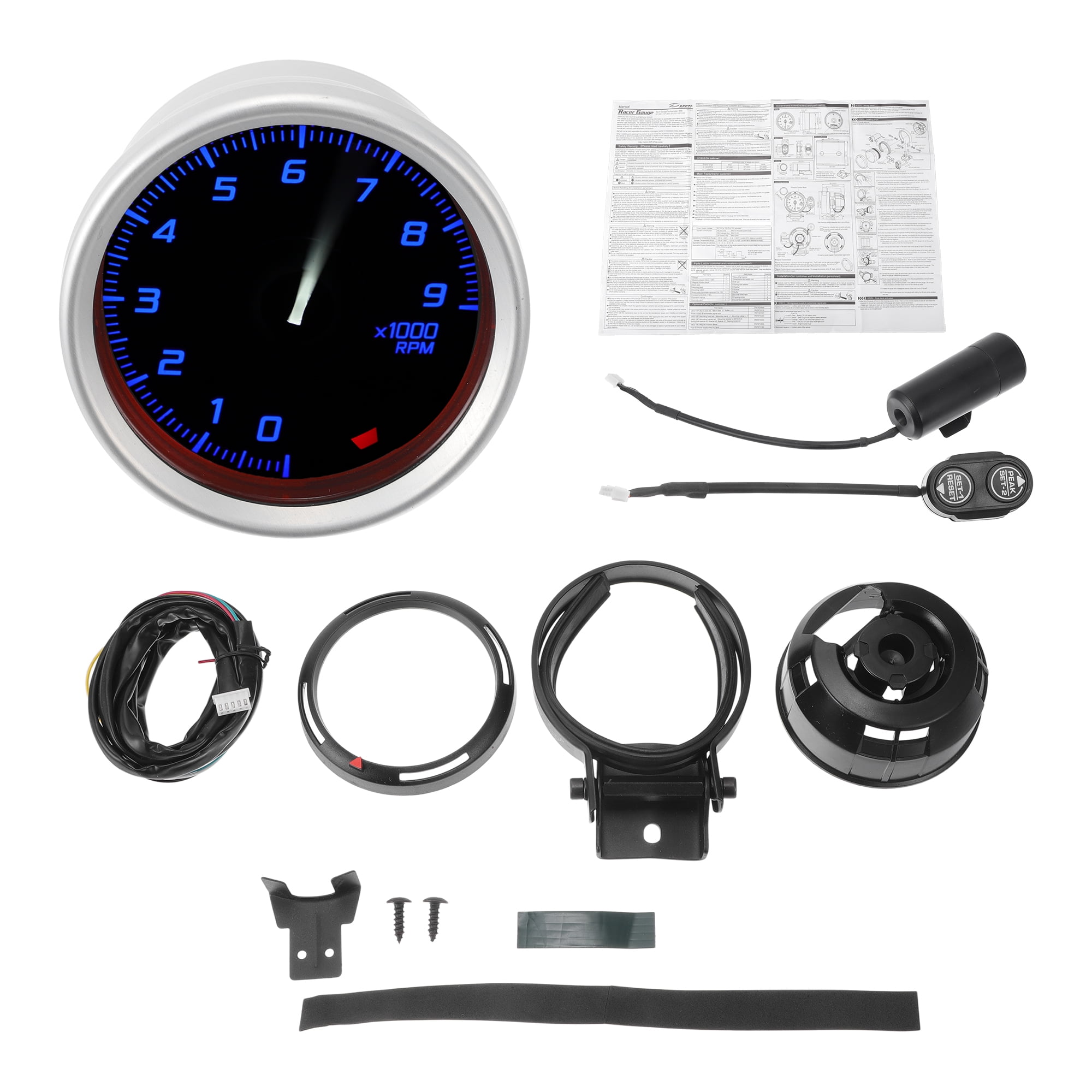 Unique Bargains 2" 52mm Tachometer Gauge Colorful Pointer RPM ...