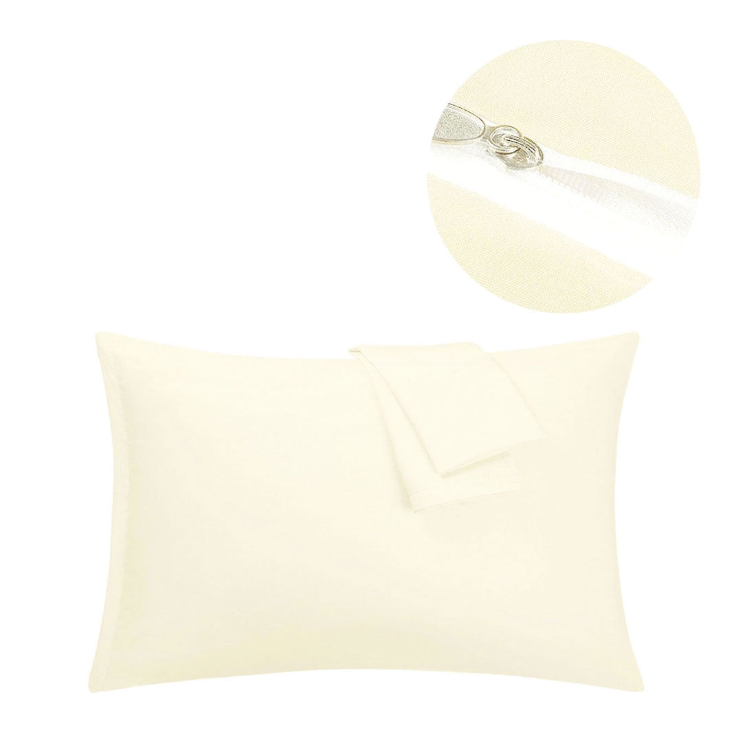Unique Bargains 2-Pack 1800D Microfiber Solid Pillowcases Beige King ...