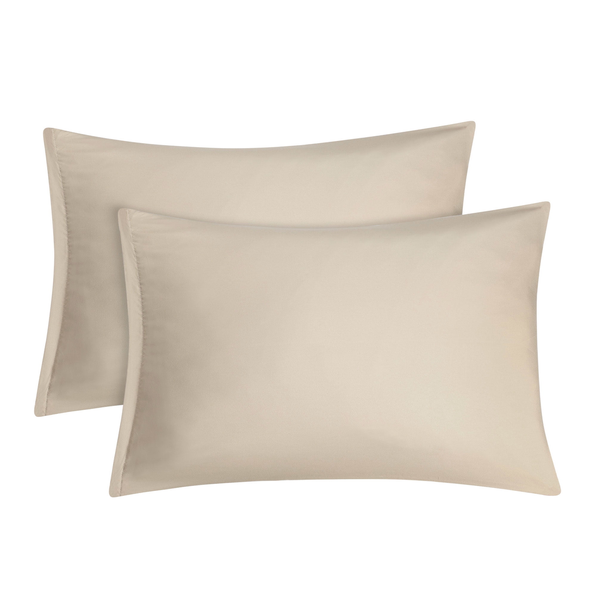 Unique Bargains 2-Piece 1800D Microfiber Solid Pillowcases Khaki Travel ...