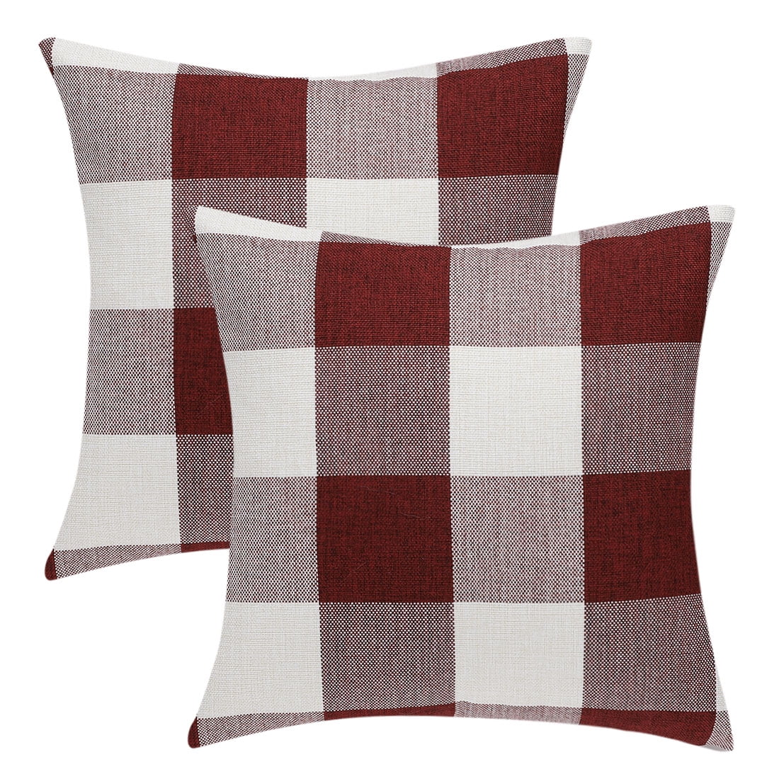 Unique Bargains 2-Pack Checks Pattern Decorative Throw Pillow Covers ...