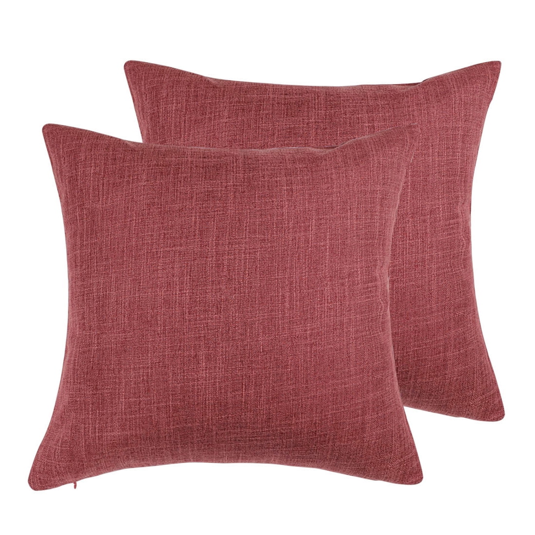 Unique Bargains 2 Pack Cotton Linen Decorative Cushion Covers 18x18 Red ...