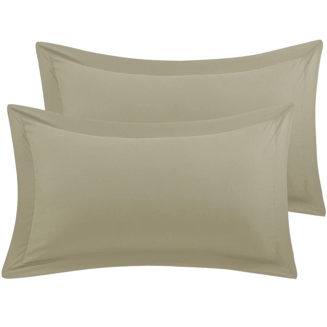Unique Bargains 2-Pack Envelope Closure Pillow Sham Queen Khaki ...