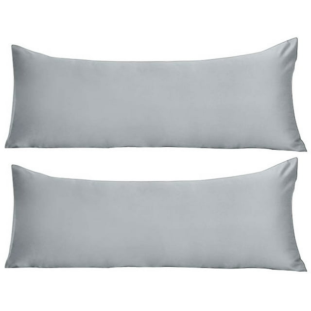 Unique Bargains 2 Pcs Long Silky Body Pillow Cases Silver 20 Unique Bargains 2 Pcs Long Silky Body Pillow Cases Silver 20