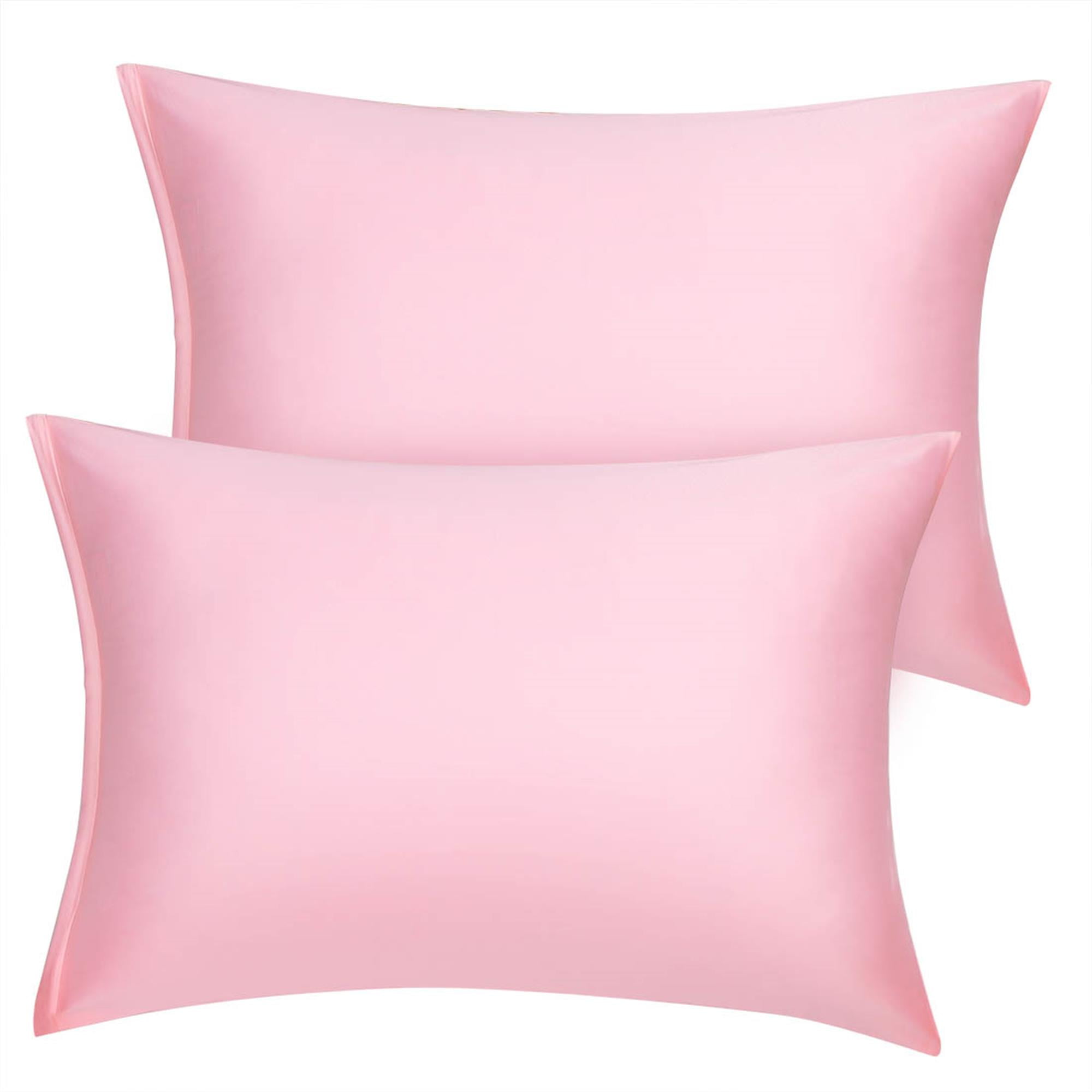 Unique Bargains 2 Pack Silky Satin Pillowcases, Pink, Toddler 14"x20 ...