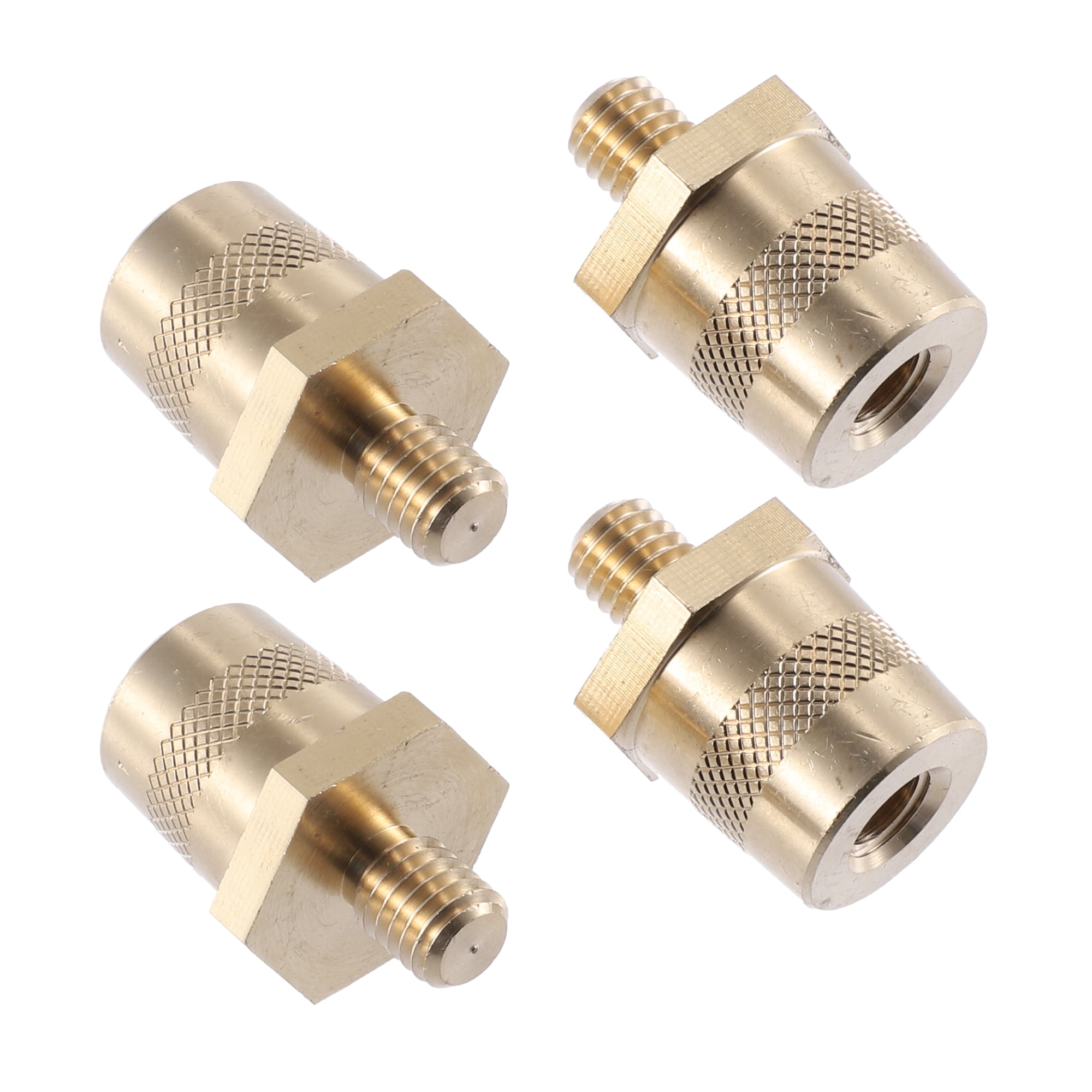 Unique Bargains 2 Pair M8 Auto Battery Terminal Connector Brass Tone Post Adapter Stud Extender ...