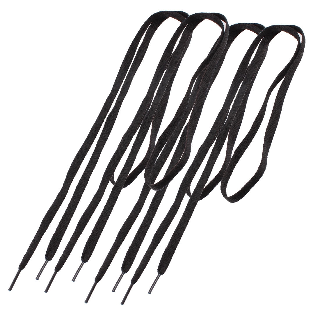 Unique Bargains 2 Pairs Sneakers Shoes Black Nylon Shoelaces Strings ...