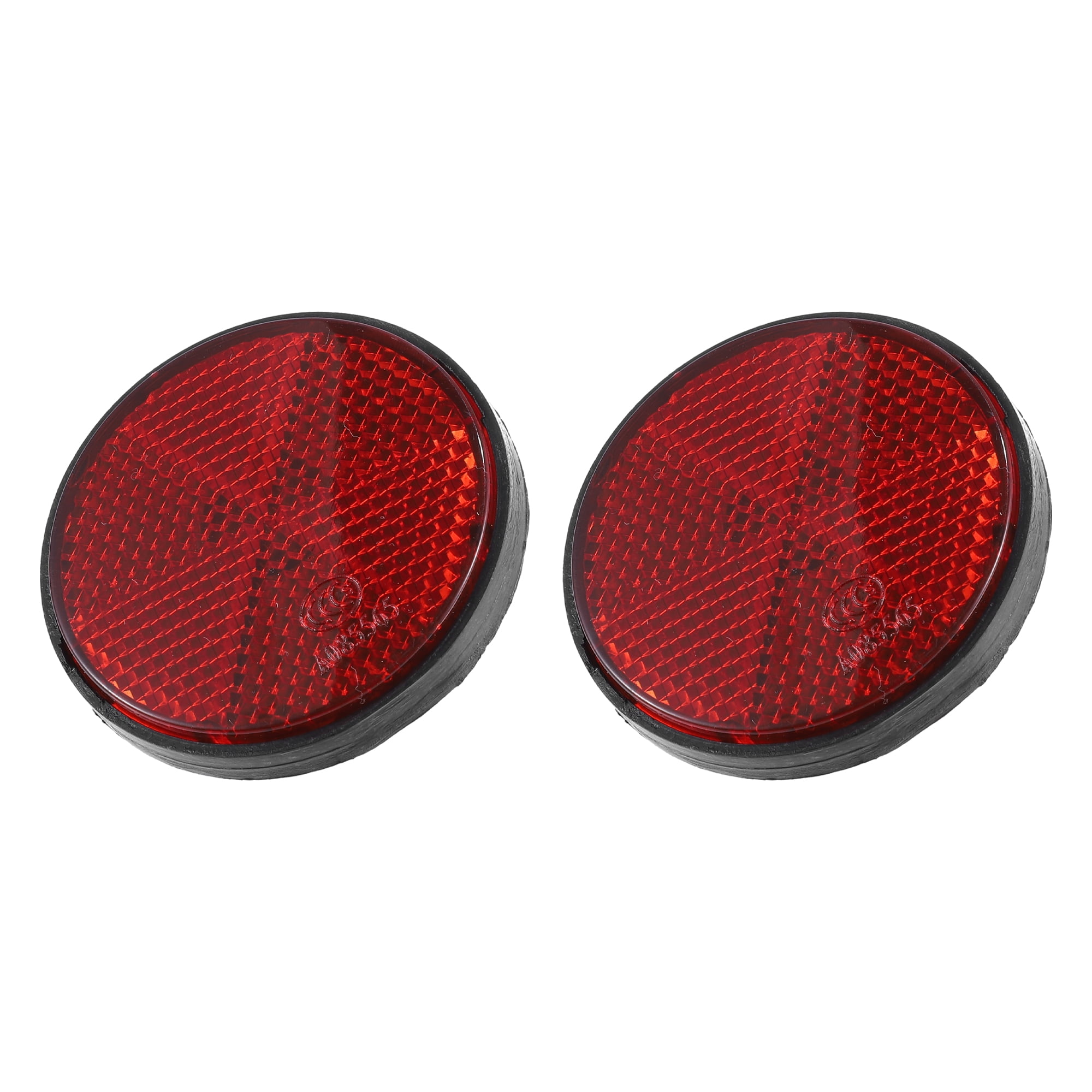 Unique Bargains 2 Pcs 56mm Red Universal Round Reflective Warning ...