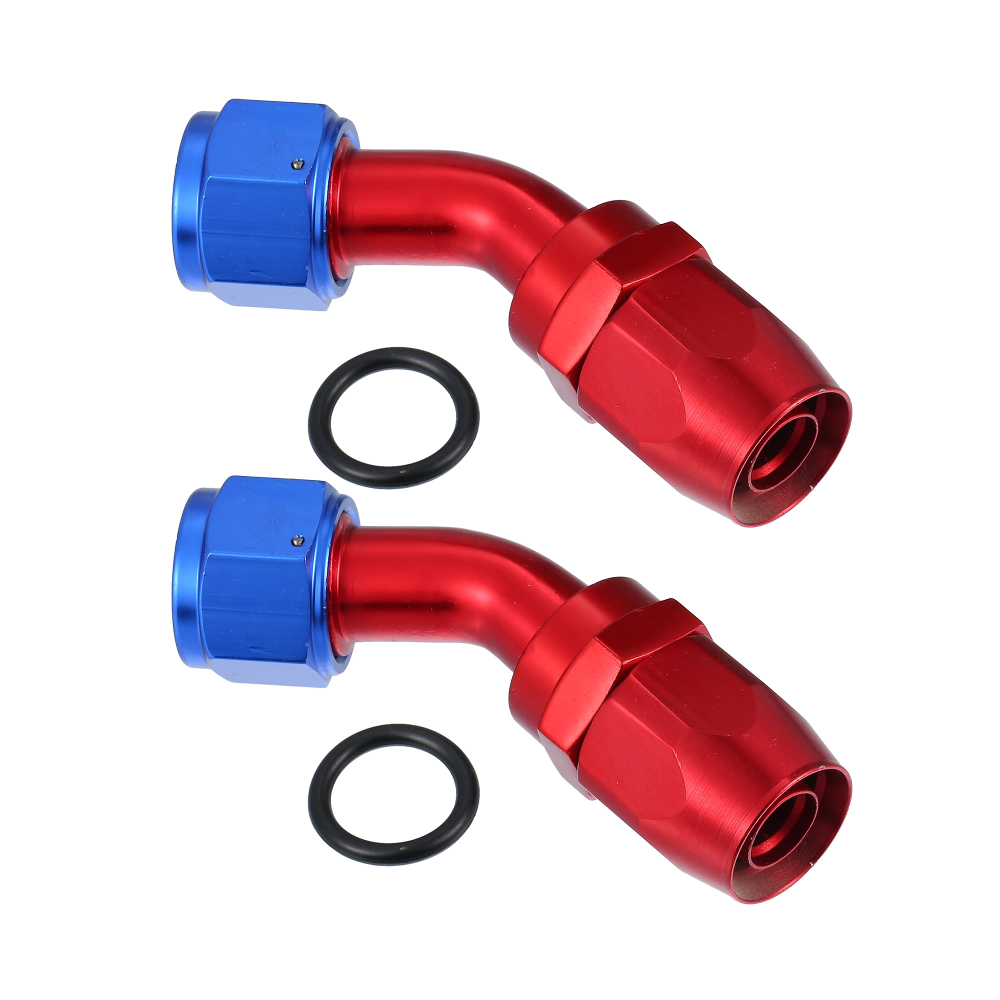Unique Bargains 2 Pcs AN12 Female Fuel Line Adapter Fittings 45 Degree ...