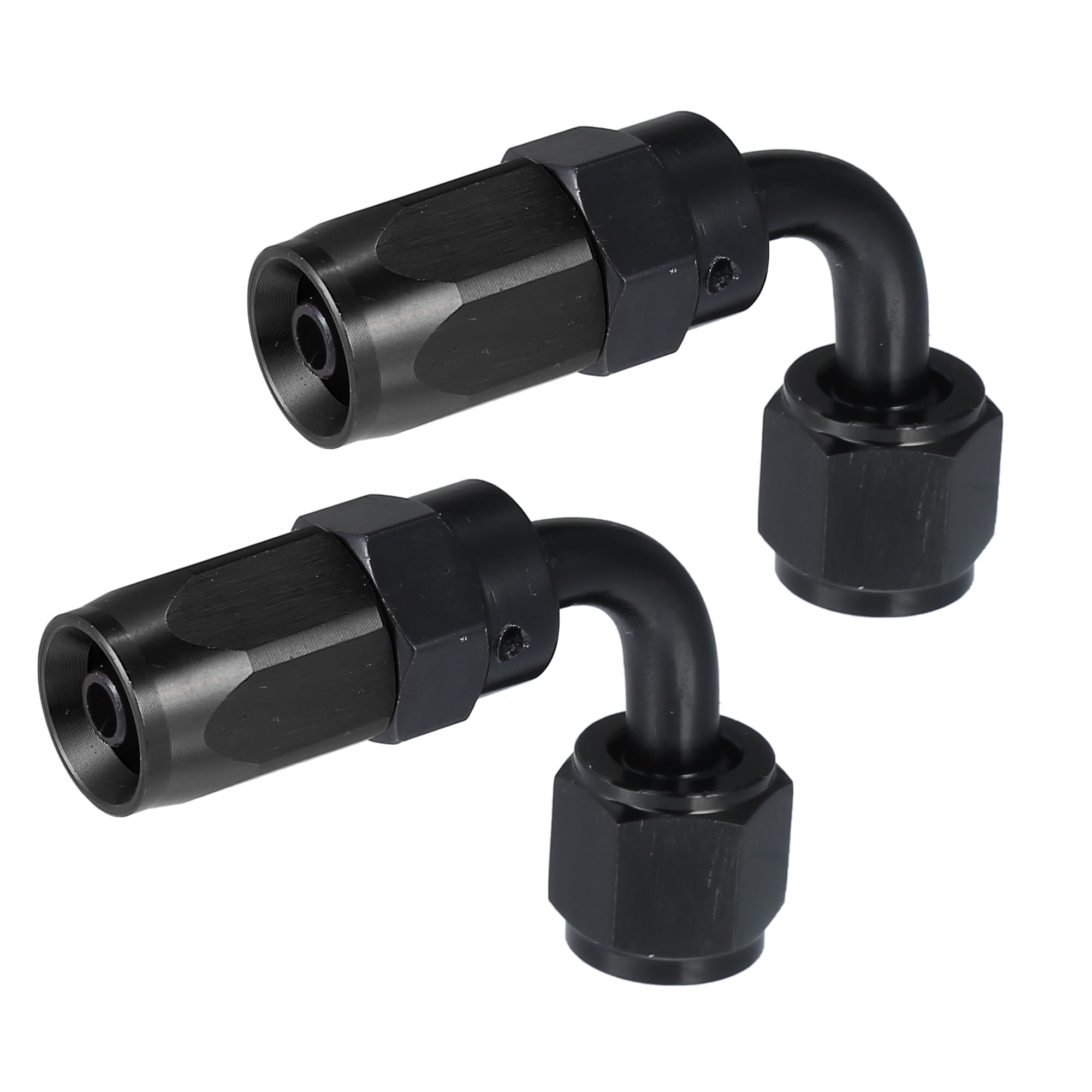 Unique Bargains 2 Pcs AN4 Female Fuel Line Adapter Fittings 90 Degree ...