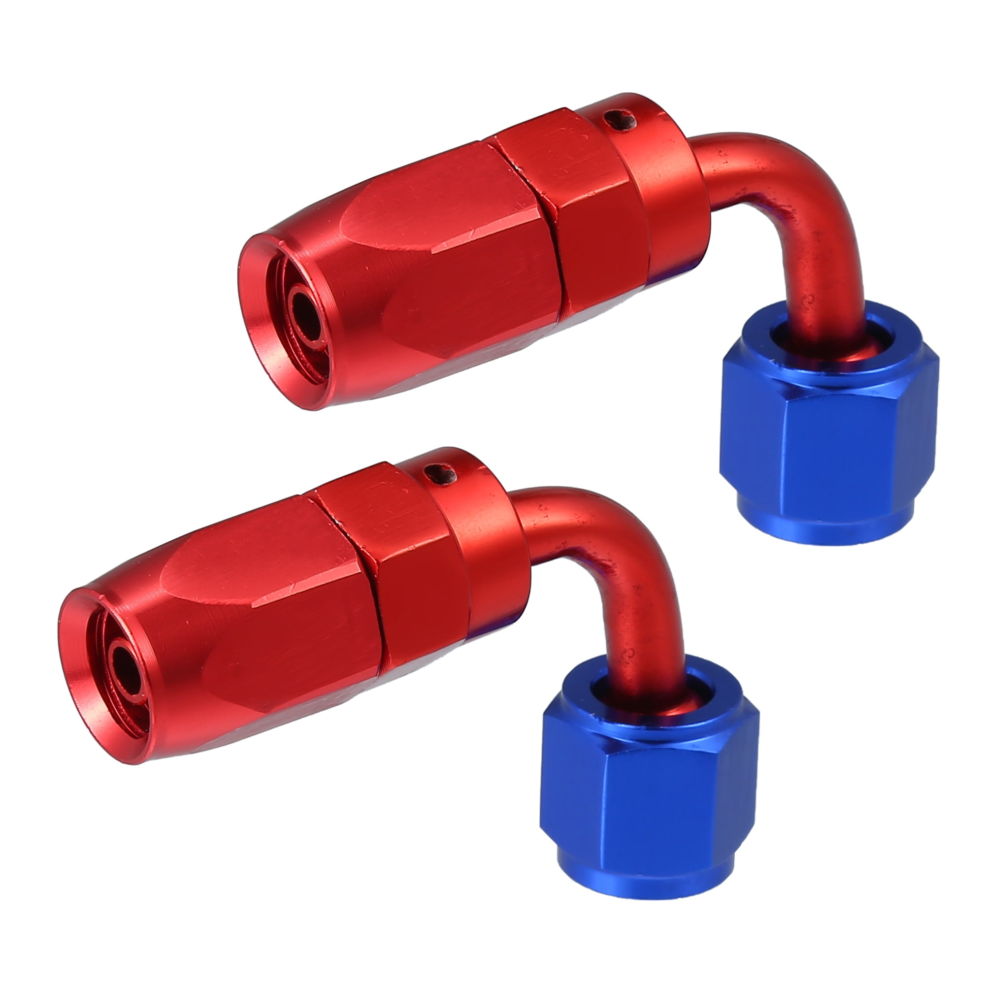 Unique Bargains 2 Pcs AN4 Female Fuel Line Adapter Fittings 90 Degree ...