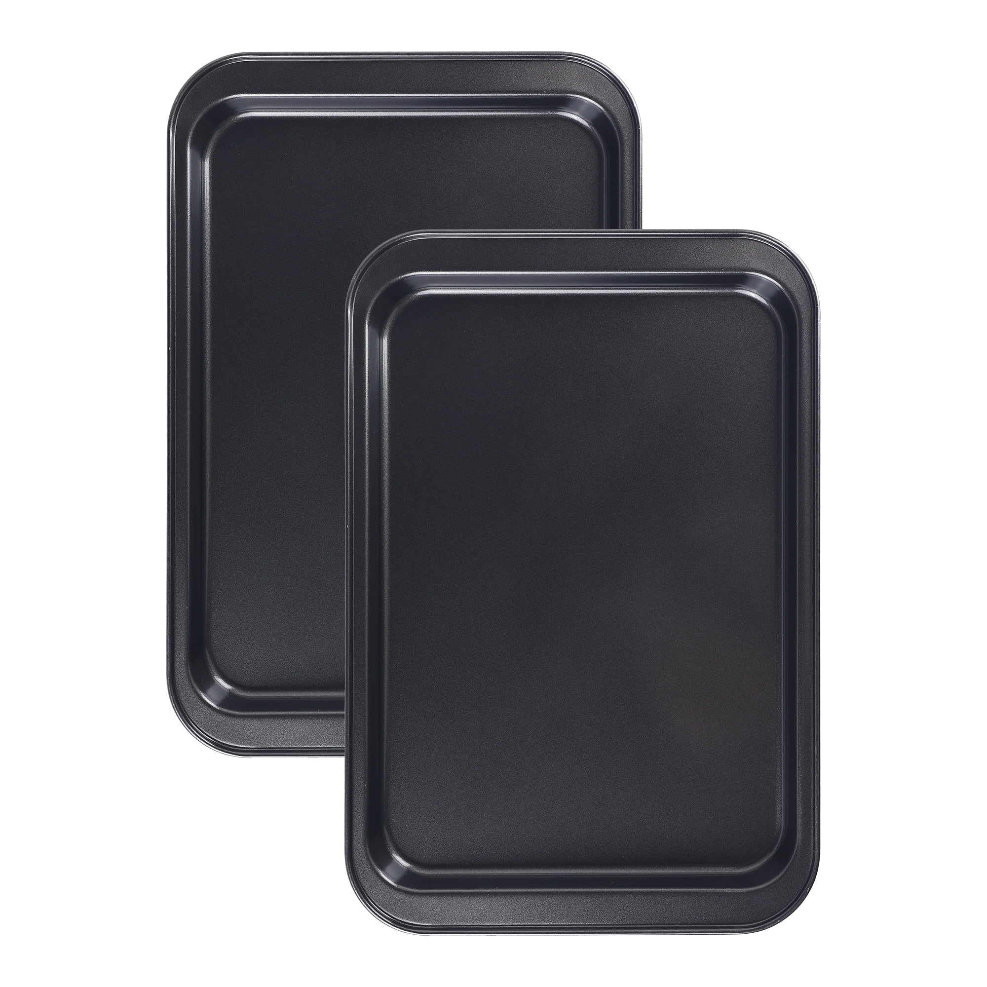 Unique Bargains 2 Pcs Baking Pan Rectangular Cookie Sheets Black 14.8 ...