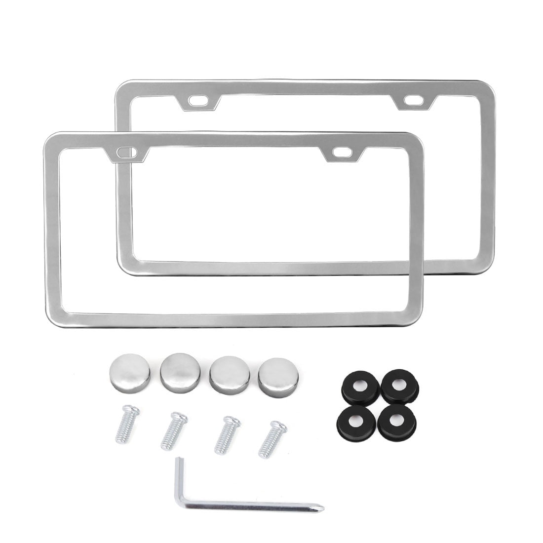 Unique Bargains 2 Pcs Black Stainless Steel Car Truck License Number ...