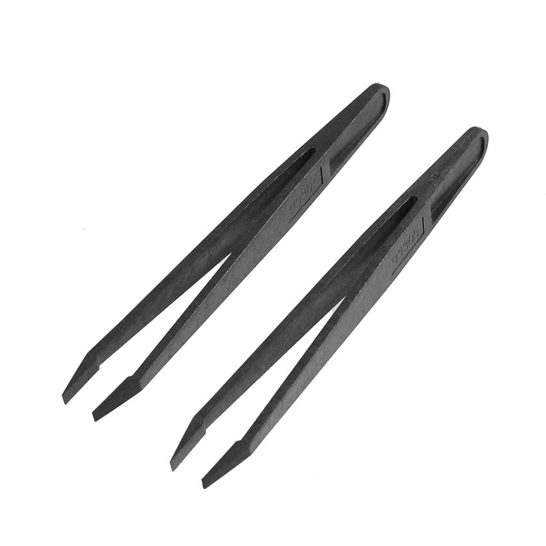 Unique Bargains 2 Pcs Black Wooden Anti-static Flat Tip ESD Tweezers 11 ...