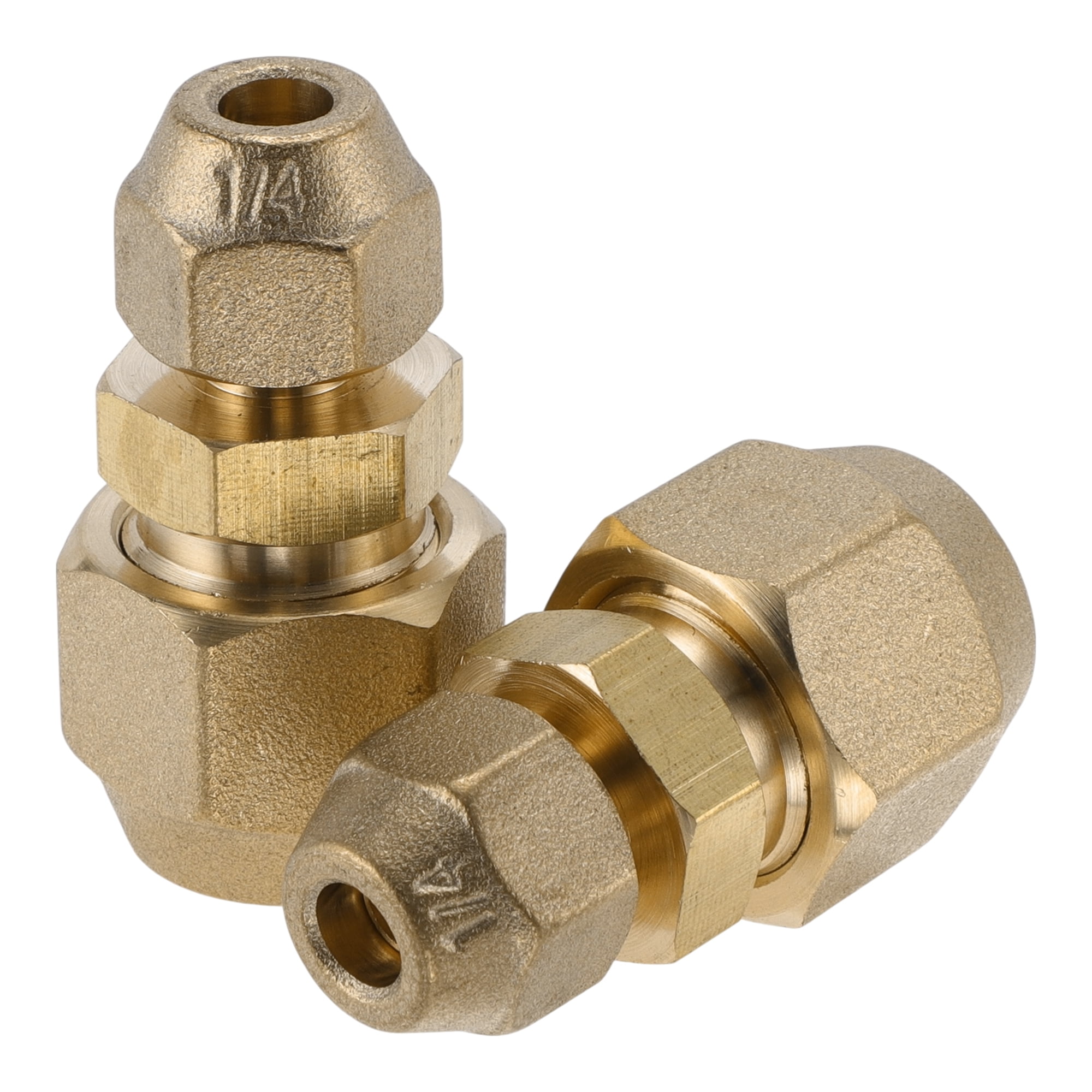 Unique Bargains 2 Pcs Brass Pipe Fittings for Air Conditioning 1/4"x1/2 ...