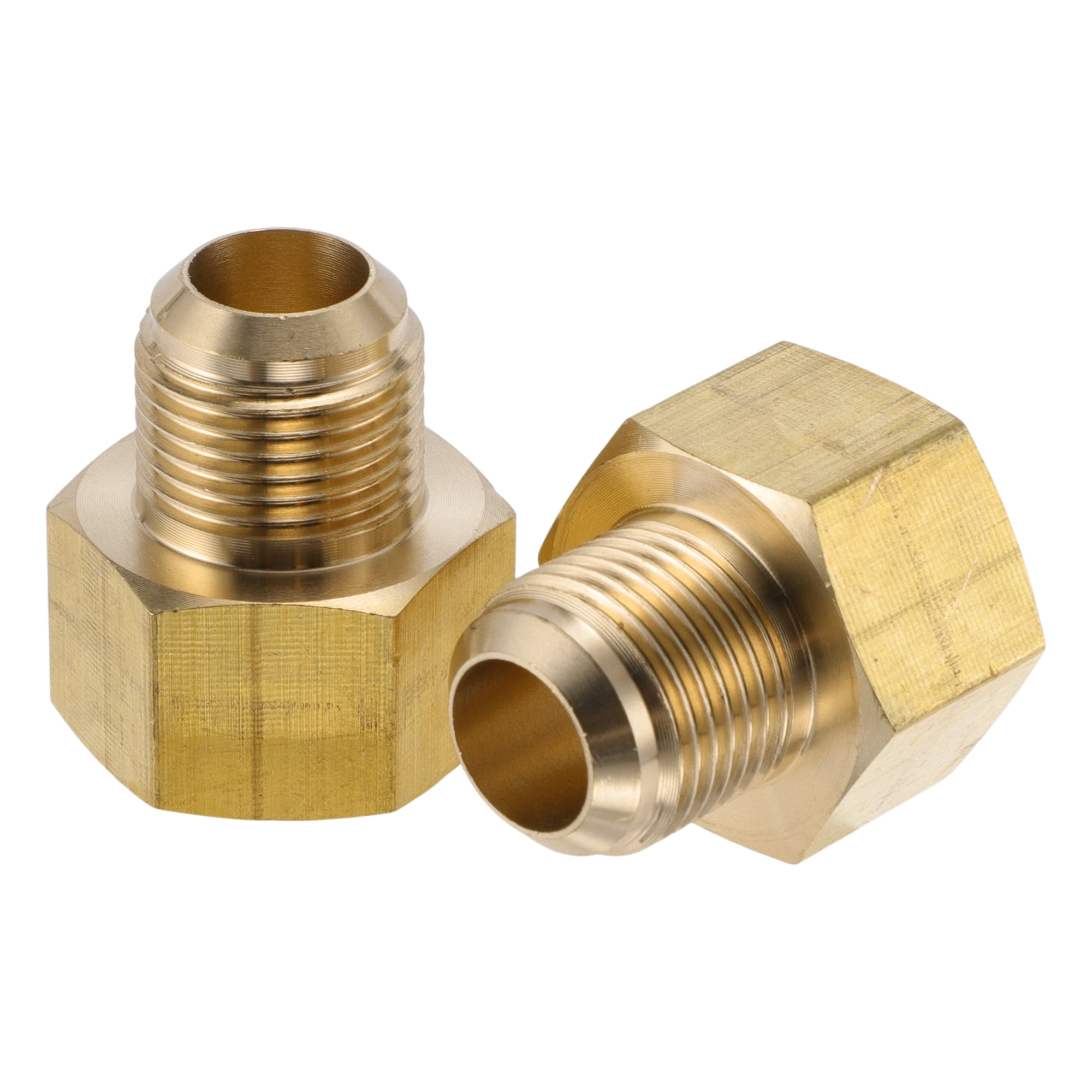 Unique Bargains 2 Pcs Brass Pipe Fittings for Air Conditioning 1/2"SAE ...