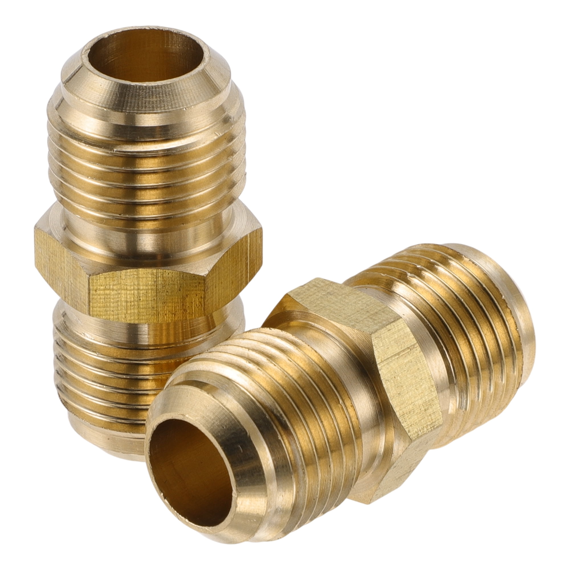 Unique Bargains 2 Pcs Brass Pipe Fittings for Air Conditioning 3/8 ...