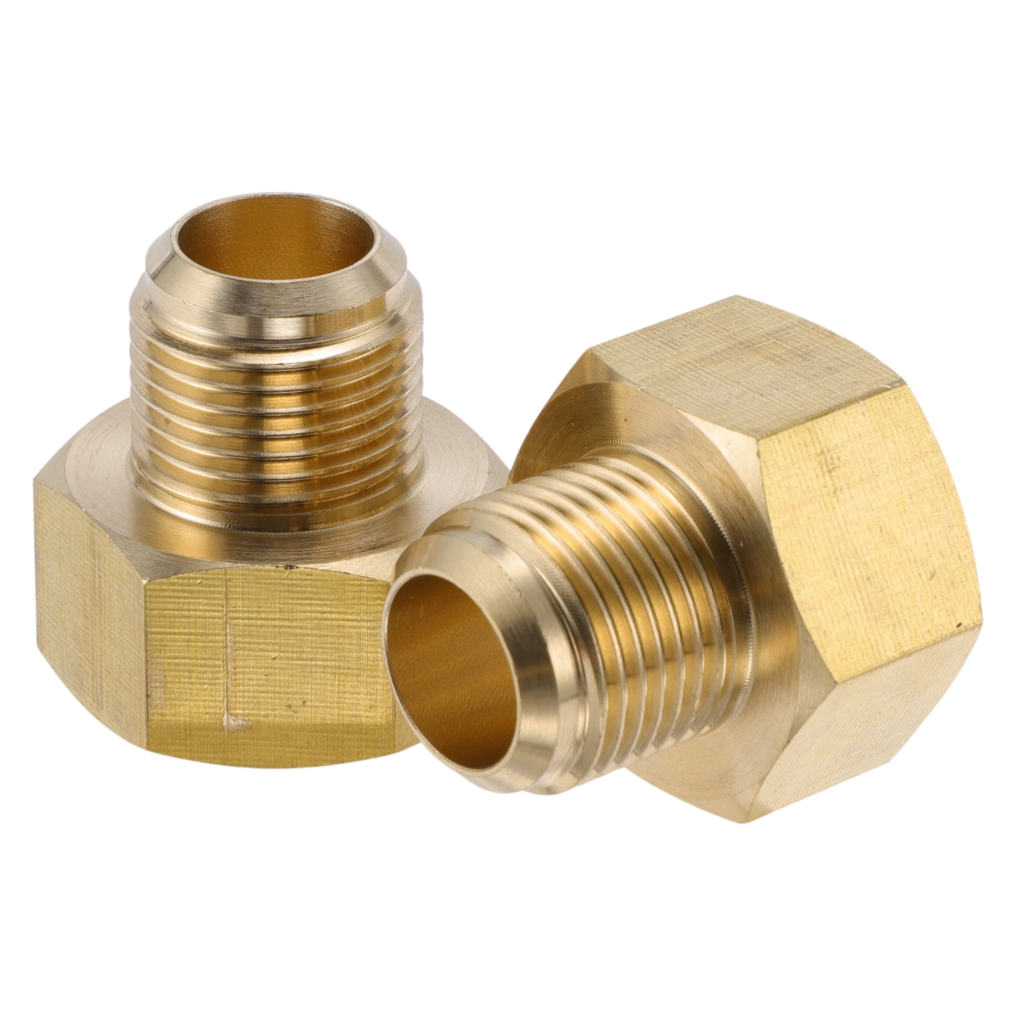 Unique Bargains 2 Pcs Brass Pipe Fittings for Air Conditioning 5/8"SAE ...